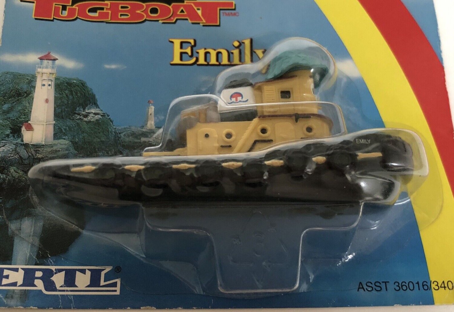 New sealed 1998 ERTL Theodore Tugboat EMILY diecast Rolling Wheels 4 inch