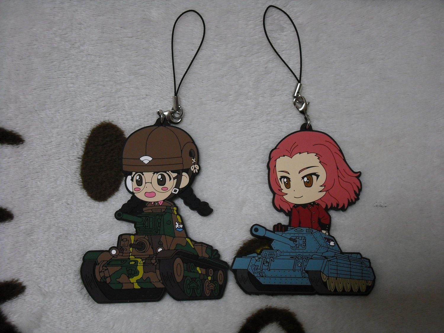 Anime Girls und Panzer Rubber Keychain cosplay figure strap charm