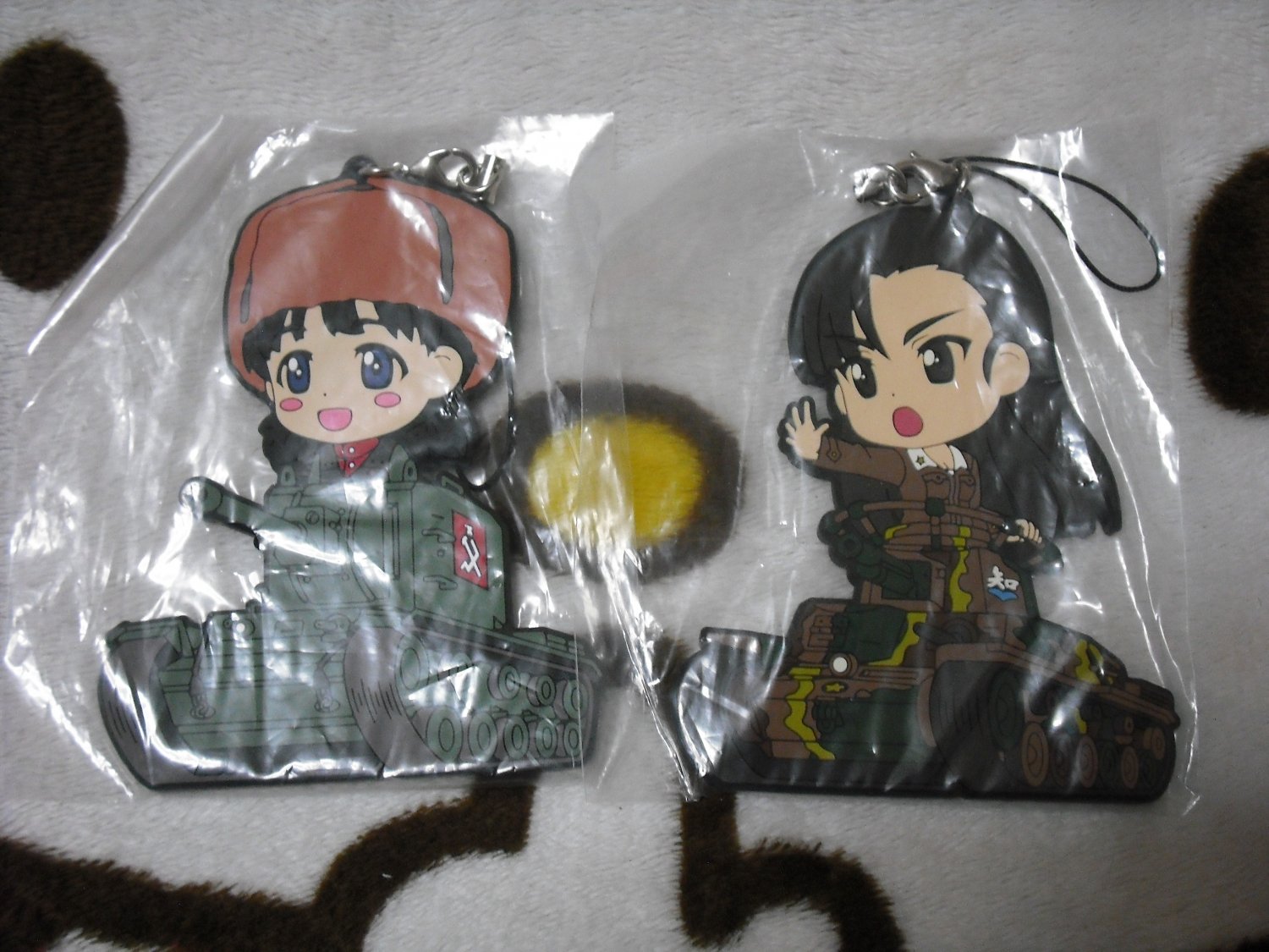 Anime Girls und Panzer Rubber Keychain cosplay figure strap charm