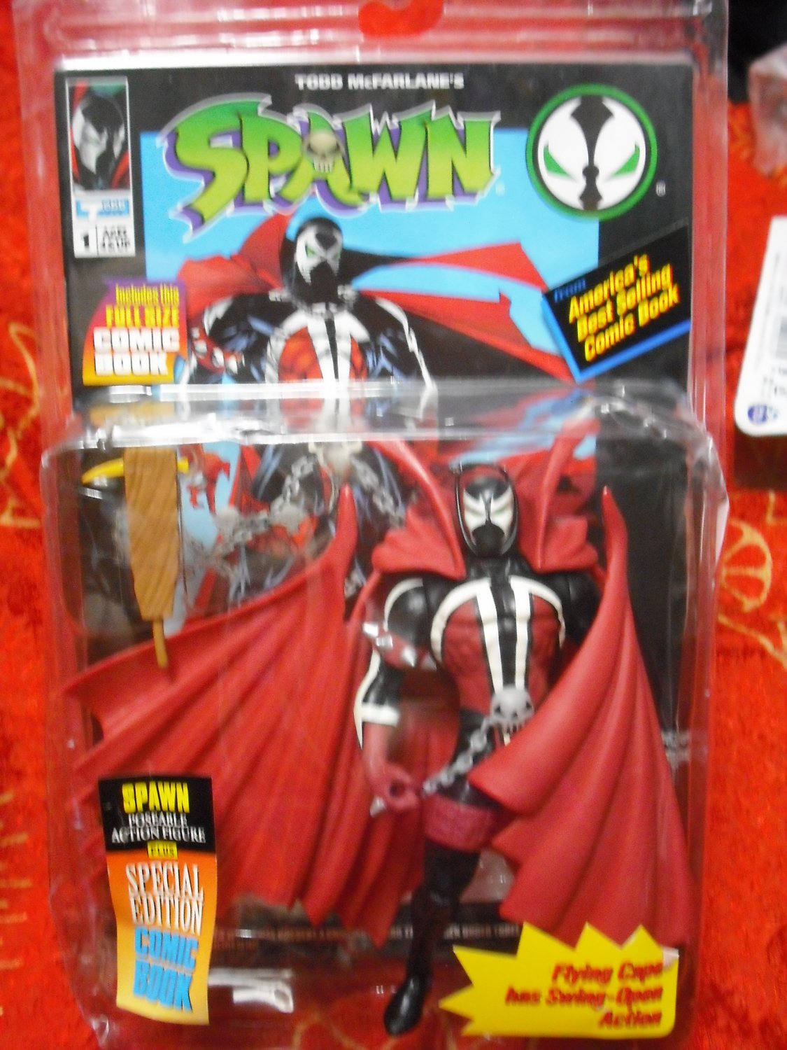 Retro Spawn Unmasked Variant Flying Cape Figure Series 1 w/ Comic 1994 ...