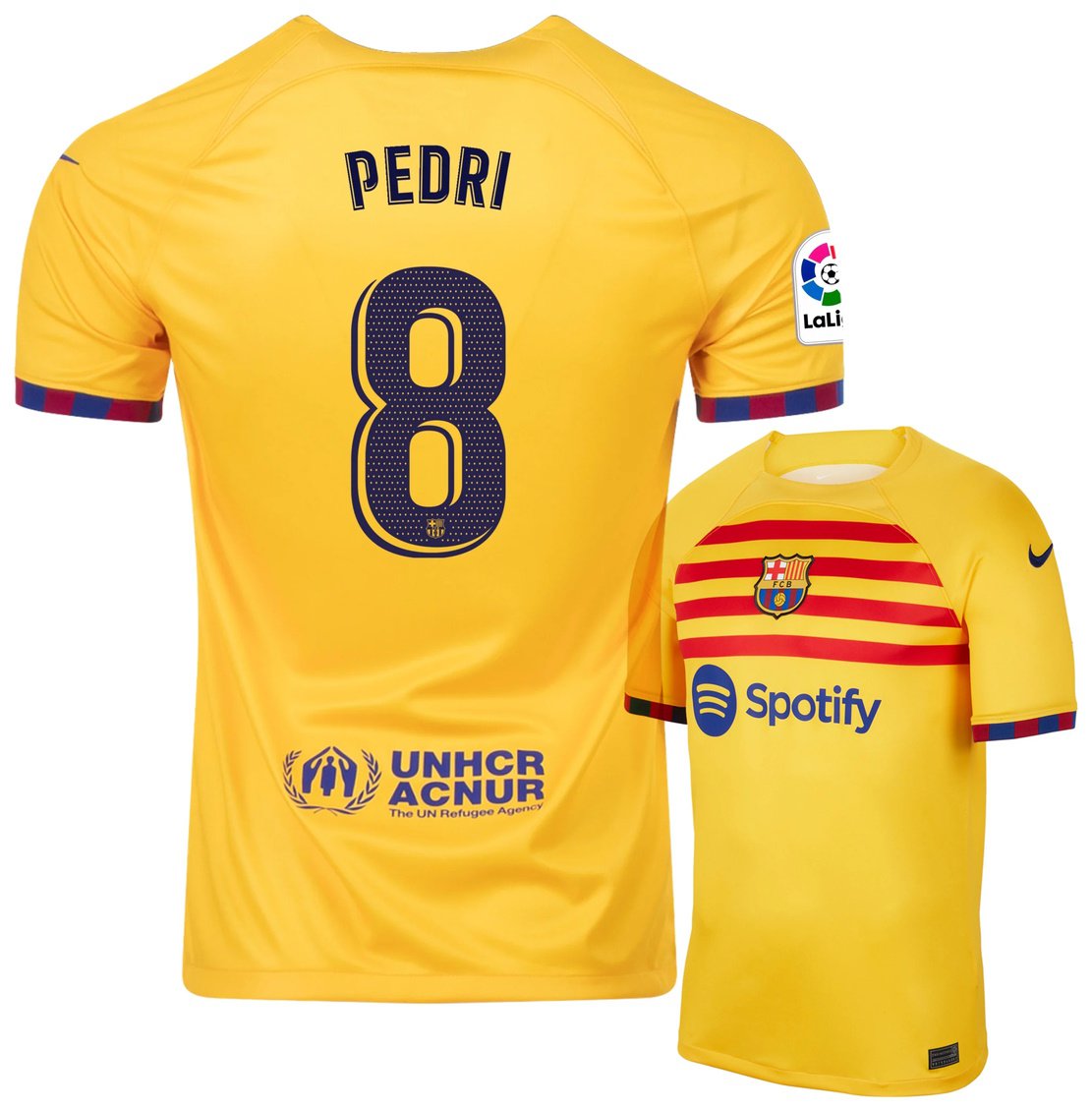 PEDRI #8 Barcelona Senyera 2022 2023 4th Fourth Men Football Soccer ...