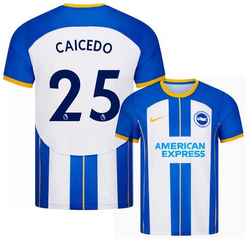 CAICEDO #25 Brighton & Hove Albion 2022 2023 Home Men Football Soccer ...