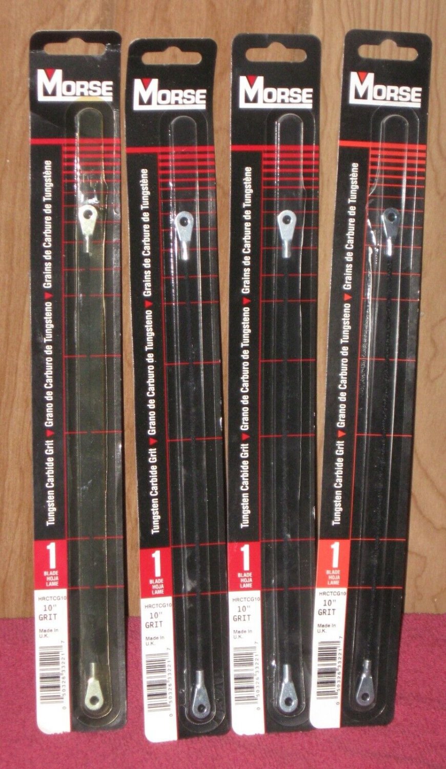 (4) Morse Tungsten Carbide 10" Grit Blades NIP