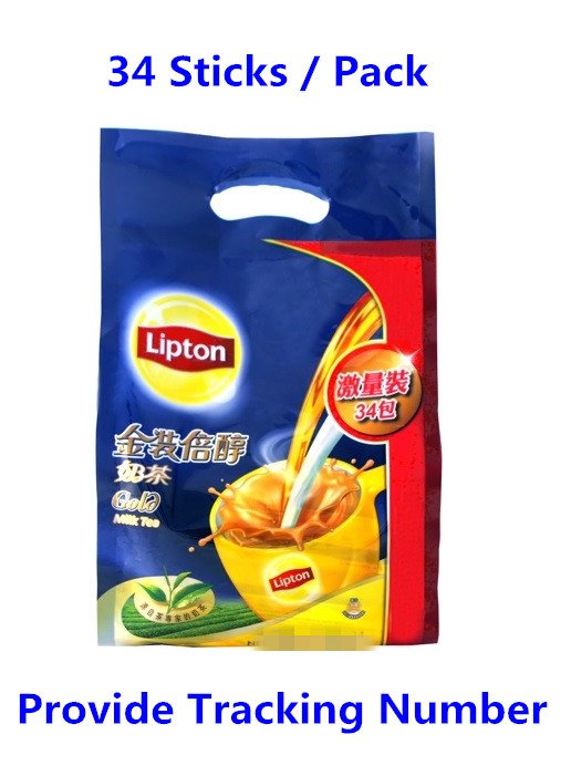 Lipton Gold Milk Tea 3 in 1 Hong Kong Style Instant ( 34 Sticks / Pack ...