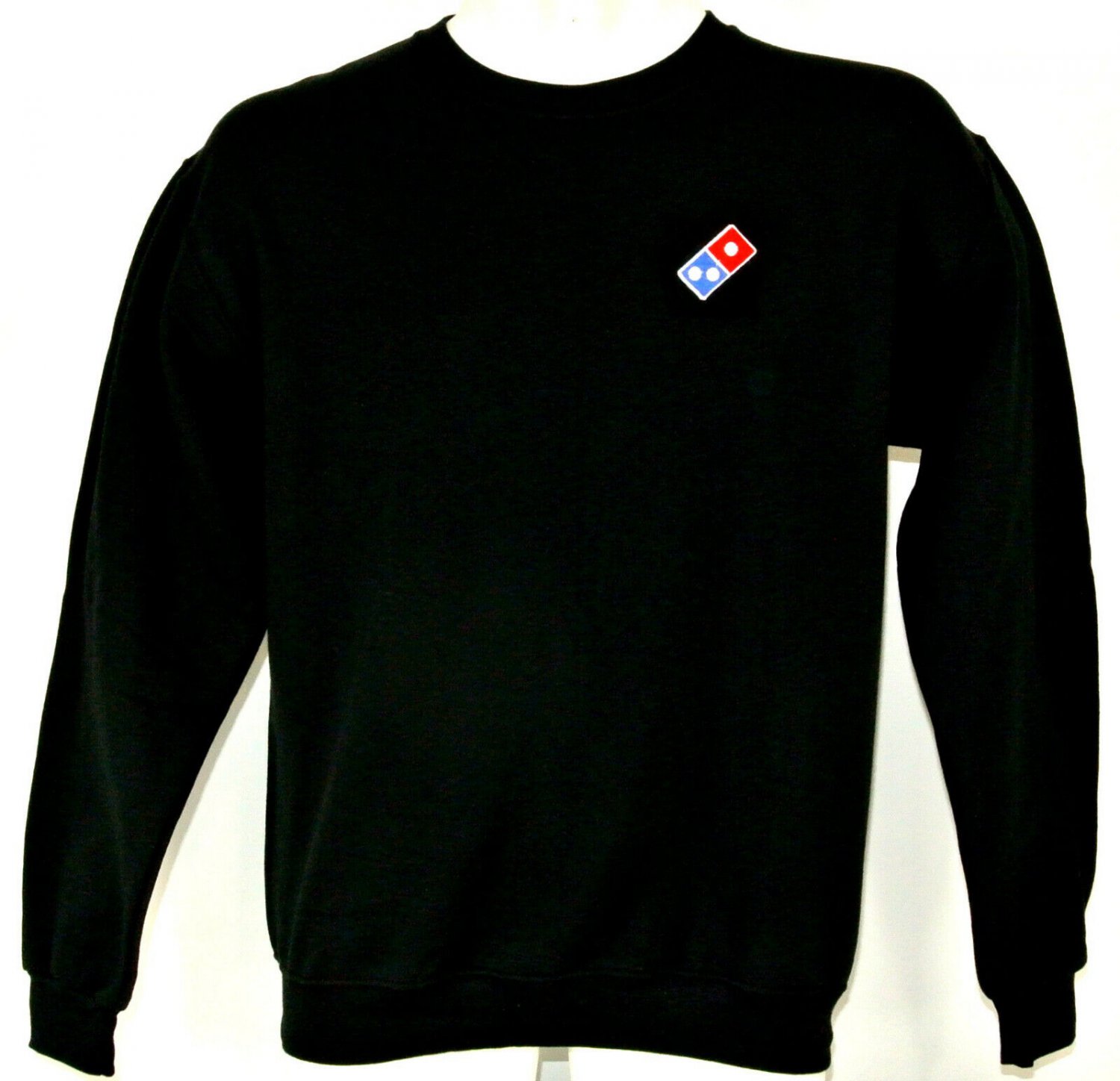 DOMINOS PIZZA Fast Food Employee Uniform Sweatshirt Black Size L 50 NEW MT