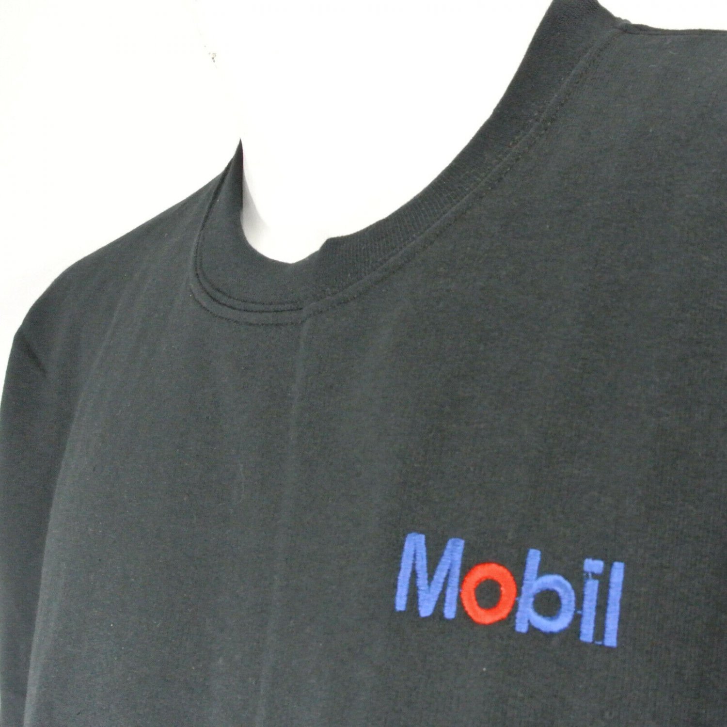 MOBIL Gas Station Oil Employee Uniform Sweatshirt Black Size L Large NWT