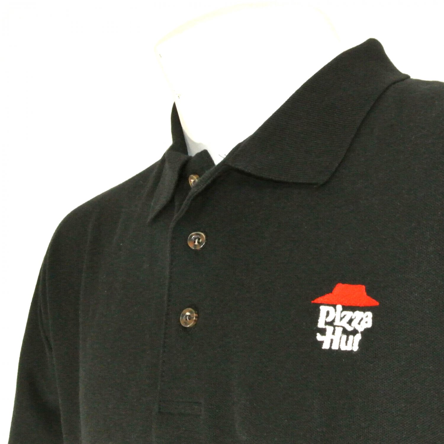 PIZZA HUT Employee Uniform Polo Shirt Black Size M Medium NEW
