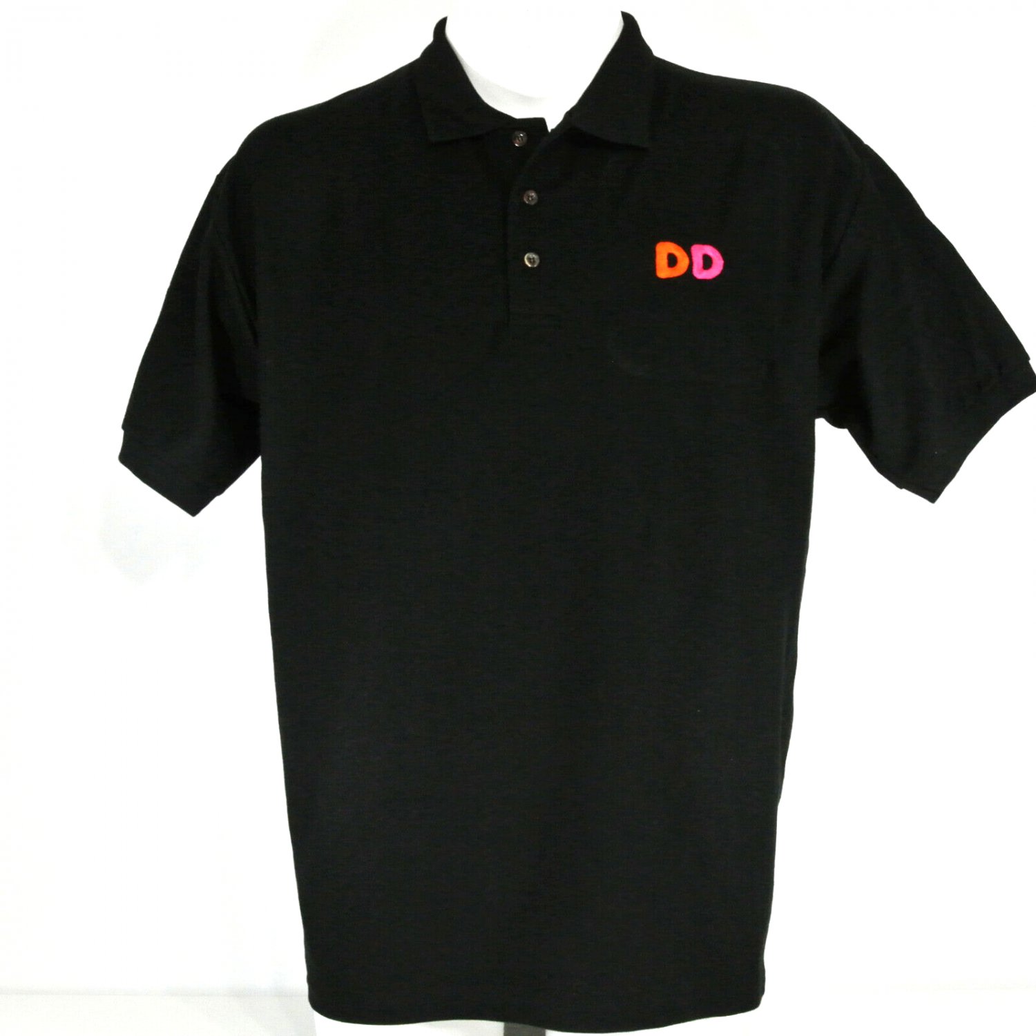 DUNKIN' DONUTS DD Employee Uniform Polo Shirt Black Size L Large NEW