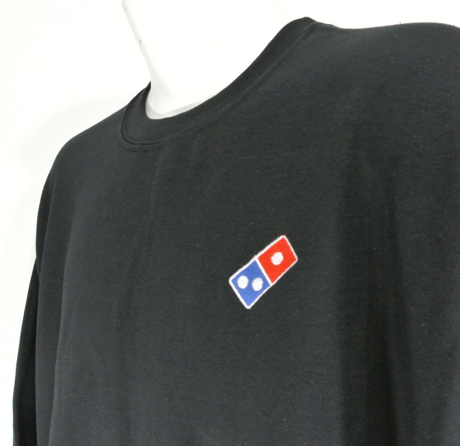 DOMINOS PIZZA Fast Food Employee Uniform Sweatshirt Black Size L Large NWT