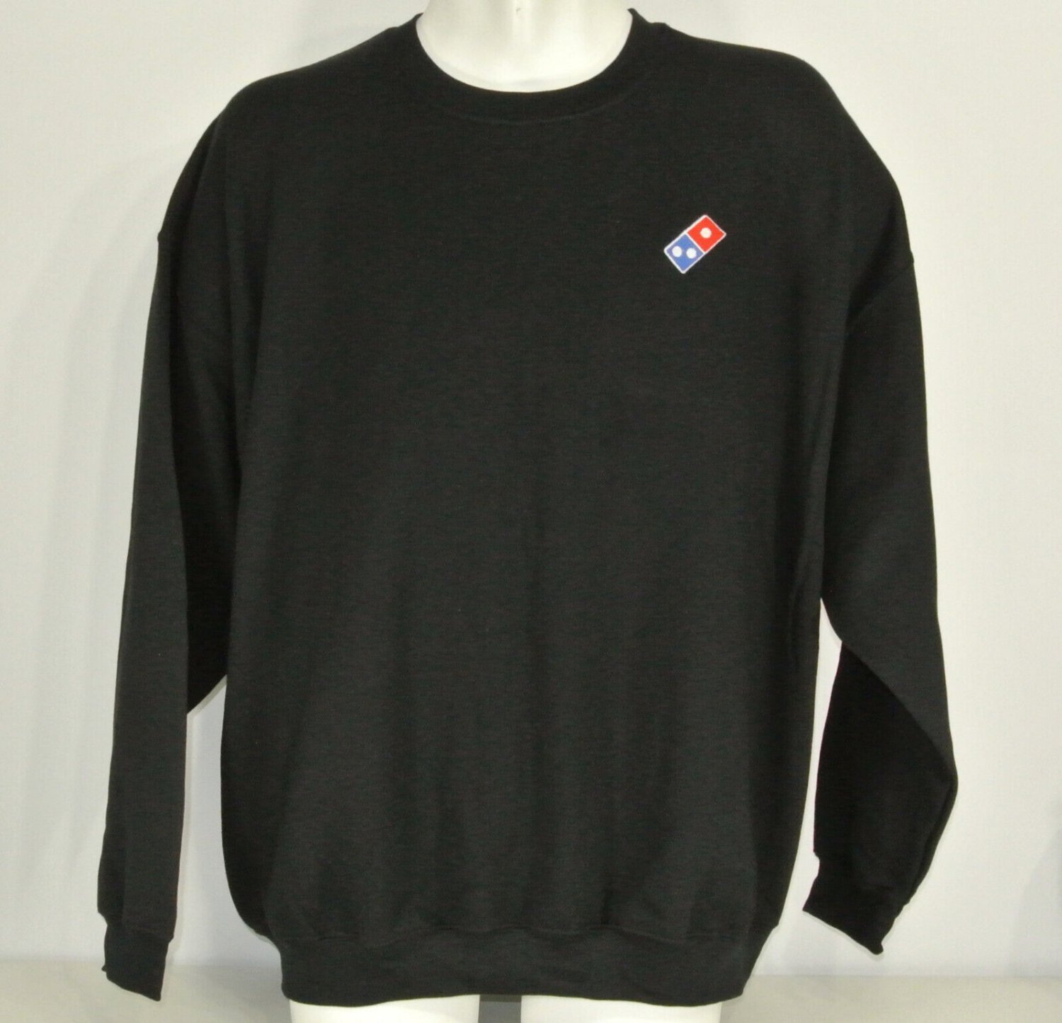 DOMINOS PIZZA Fast Food Employee Uniform Sweatshirt Black Size L Large NWT