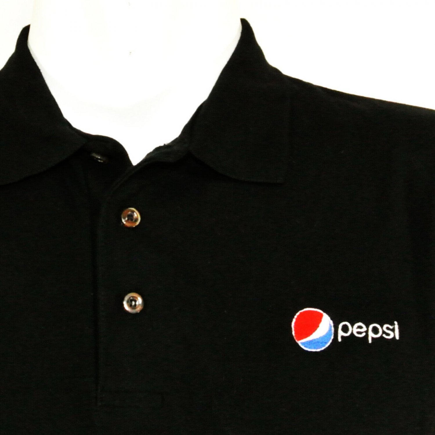 PEPSI Cola Merchandising Employee Uniform Polo Shirt Black Size L Large NEW