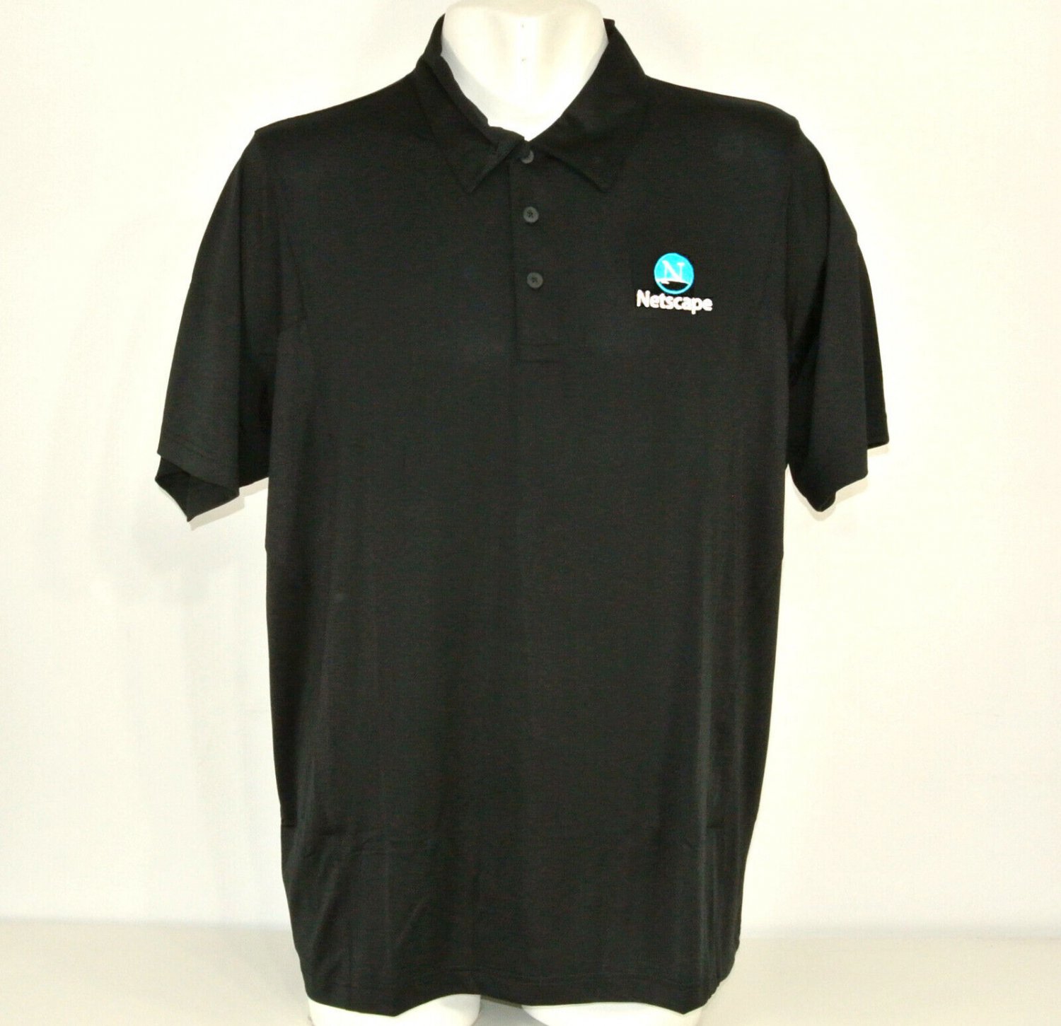NETSCAPE Navigator Vintage Tech Employee Uniform Shirt Black Size L ...