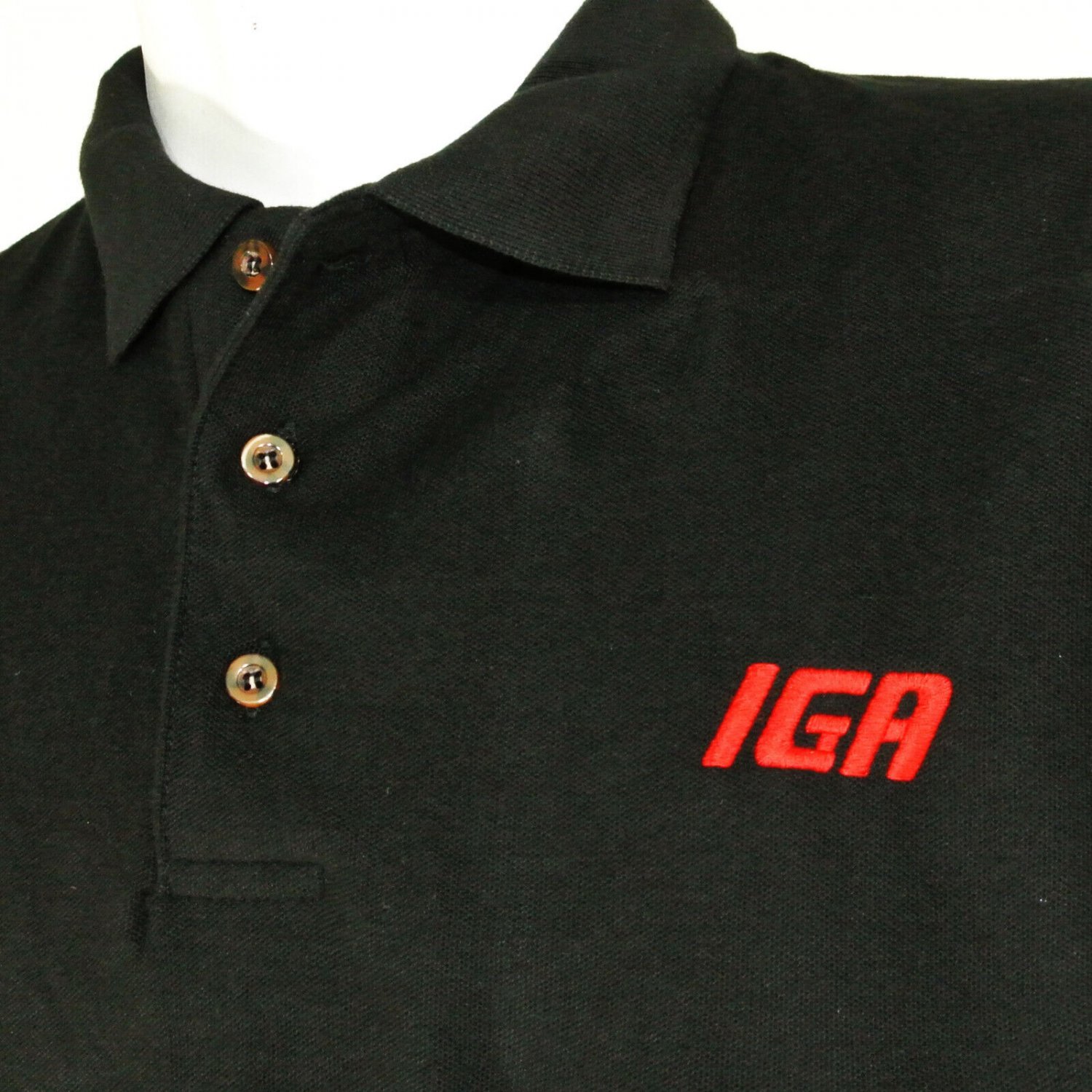 IGA Grocery Store Employee Uniform Polo Shirt Black Size XL NEW