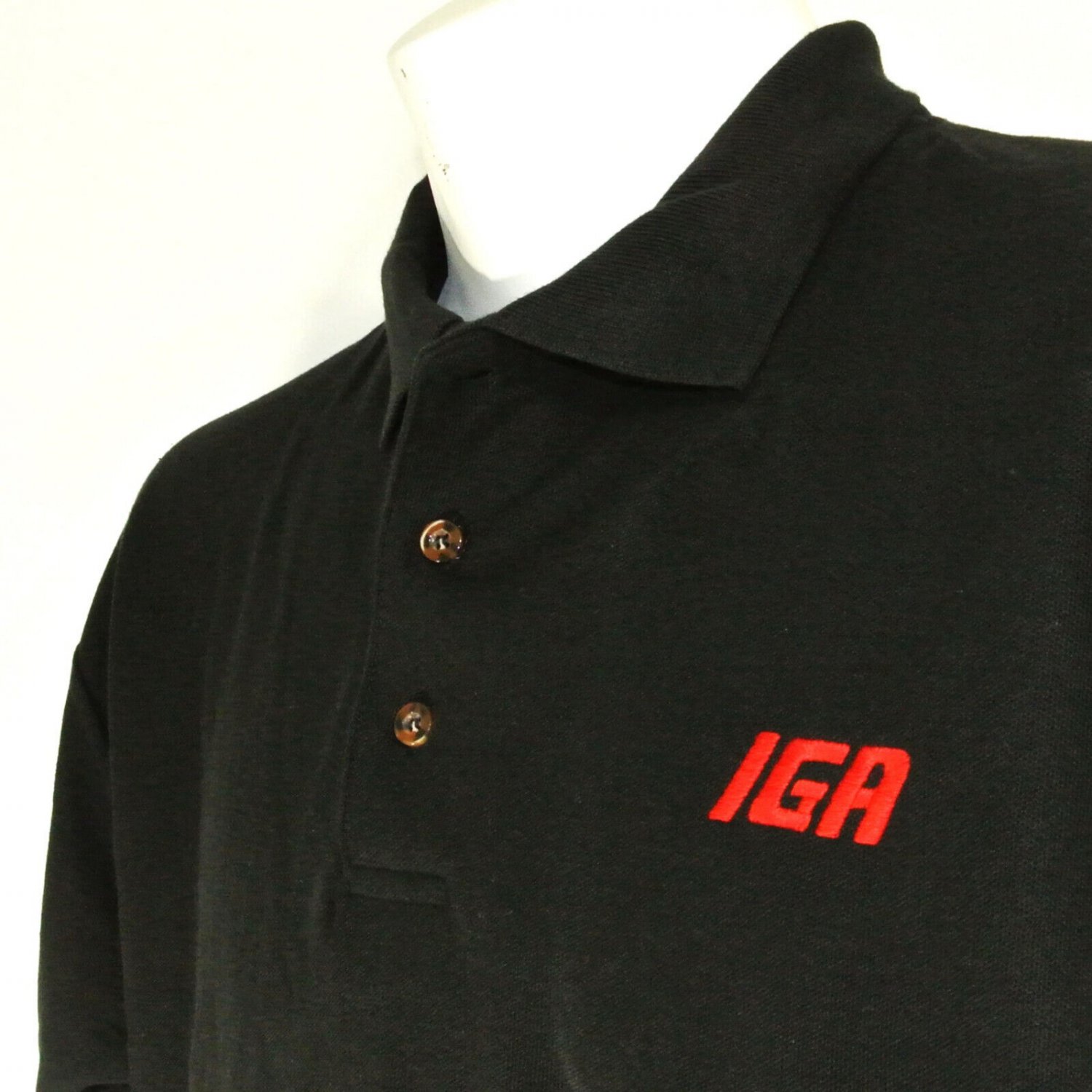 IGA Grocery Store Employee Uniform Polo Shirt Black Size XL NEW