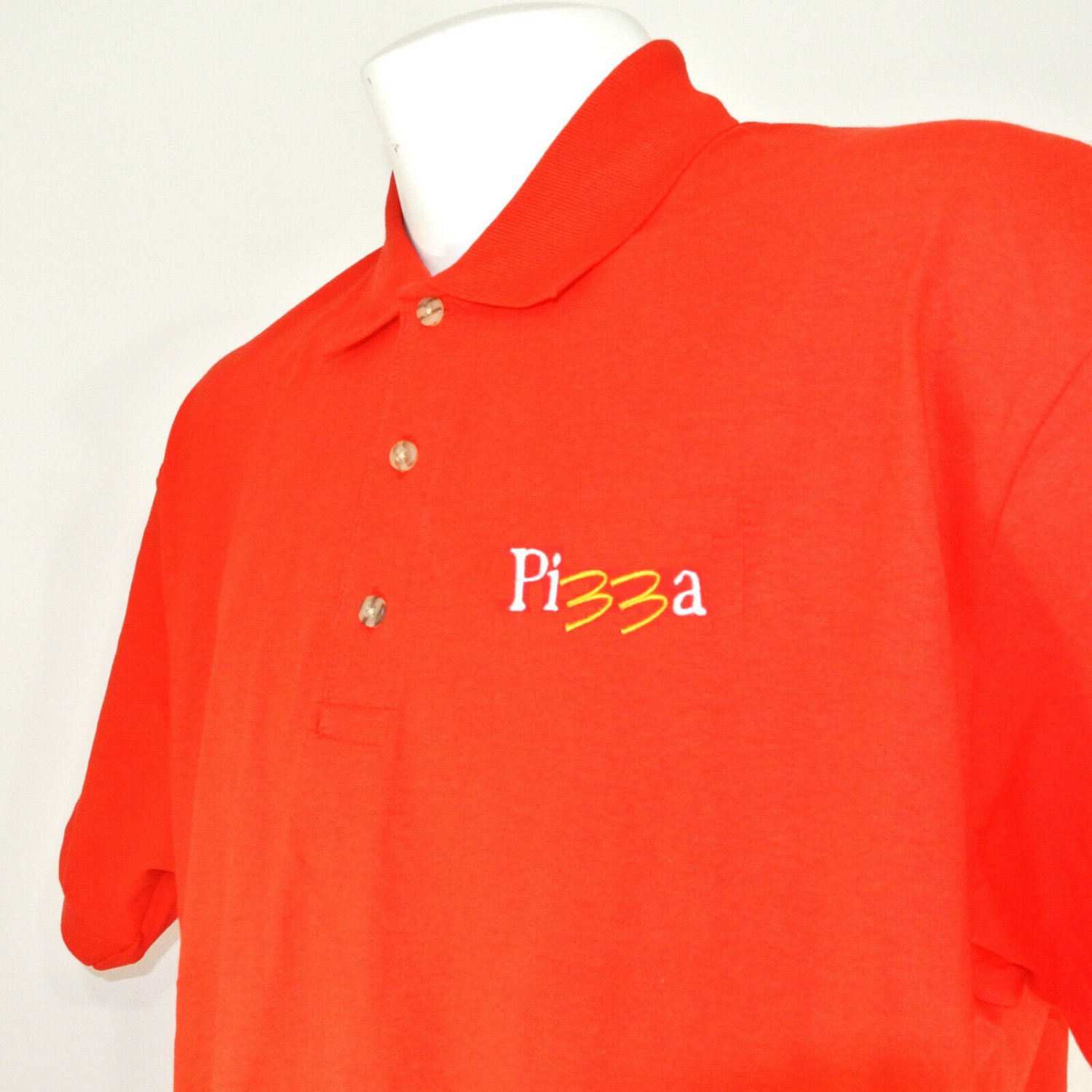 McDONALD'S Pizza Employee Uniform Polo Shirt Red Size XL NEW