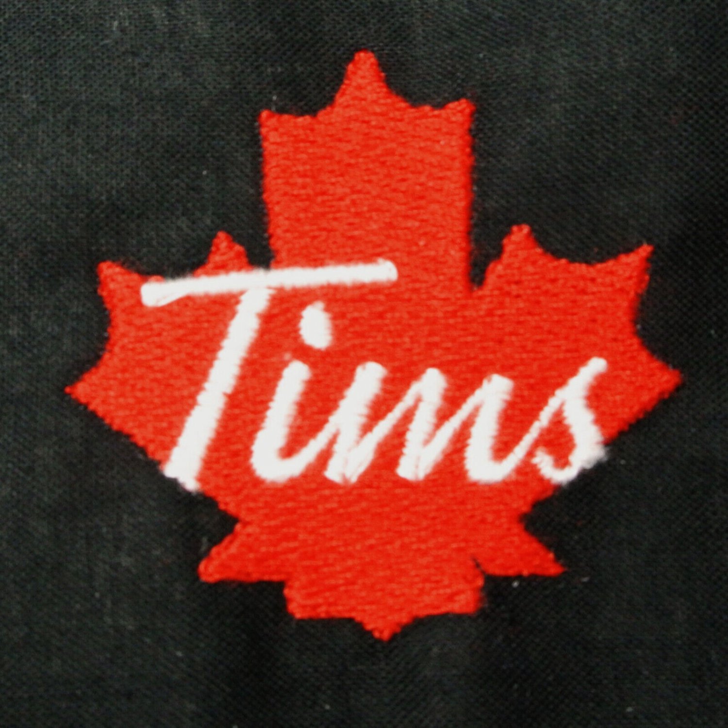 TIM HORTONS Tims Leaf Employee Uniform Polo Shirt Black Size L Large NEW