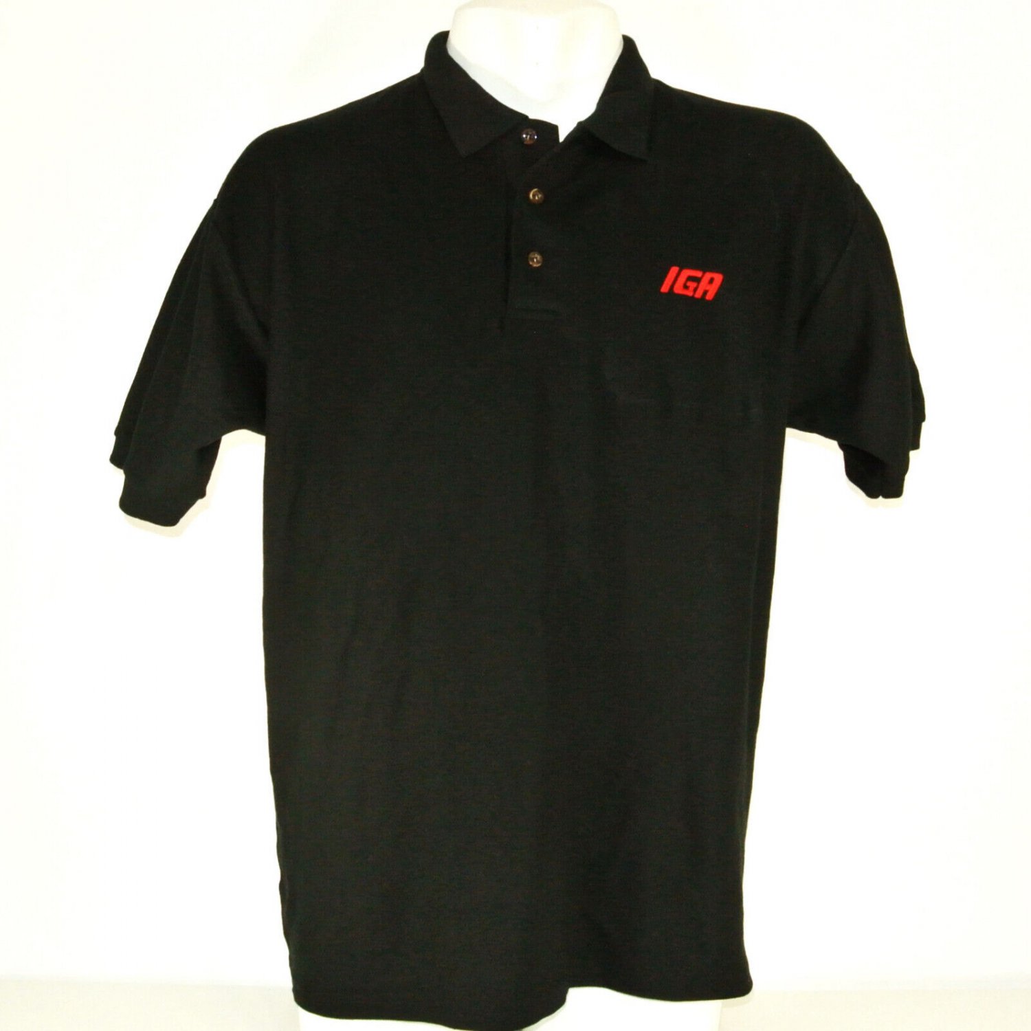 IGA Grocery Store Employee Uniform Polo Shirt Black Size M Medium NEW