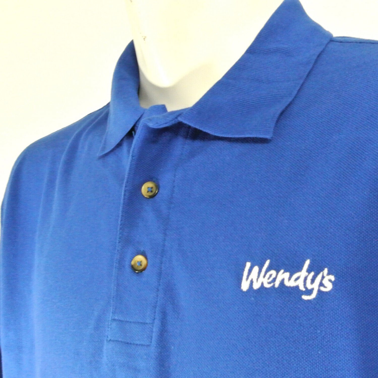 WENDY'S Hamburgers Employee Uniform Polo Shirt Blue Size XL NEW