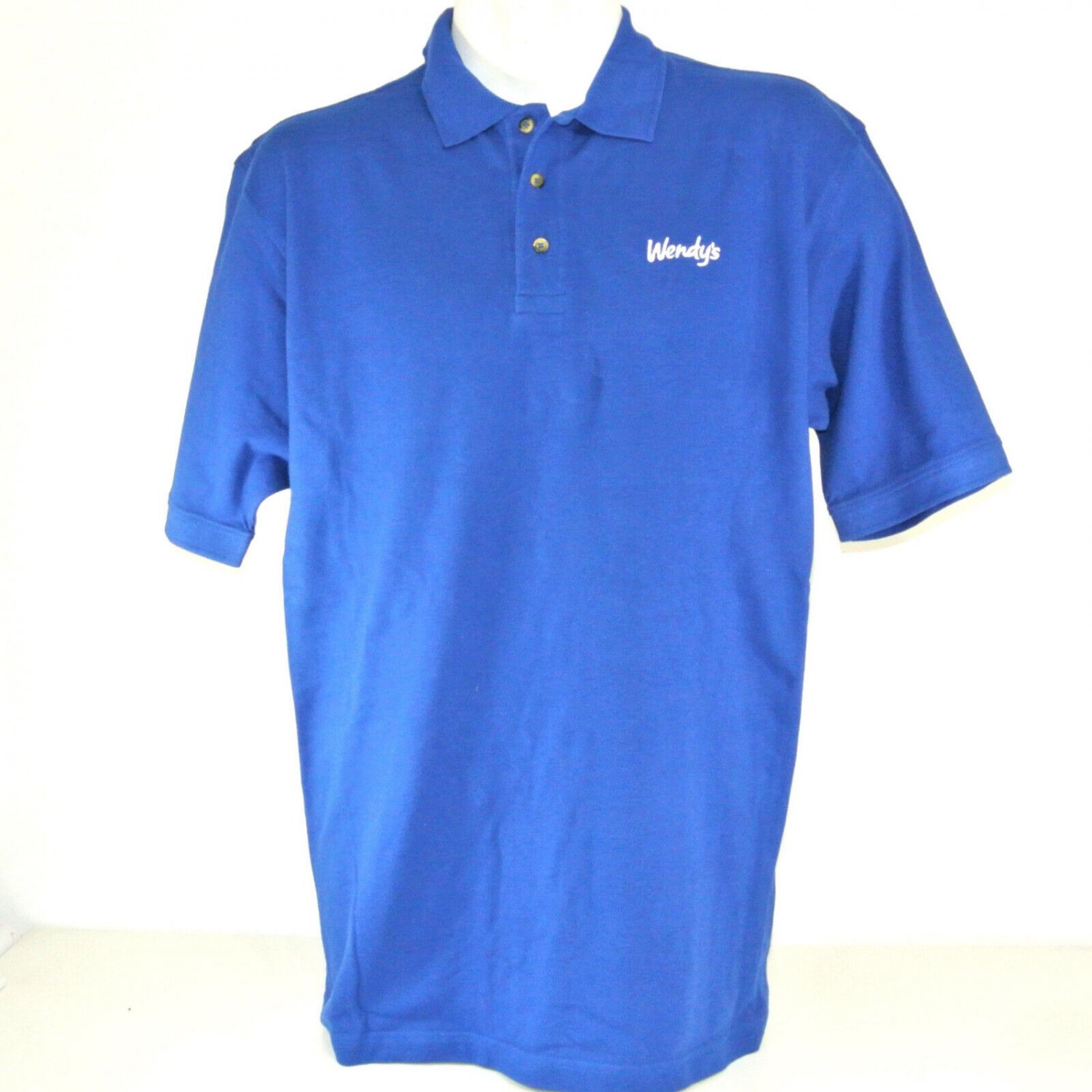 WENDY'S Hamburgers Employee Uniform Polo Shirt Blue Size XL NEW