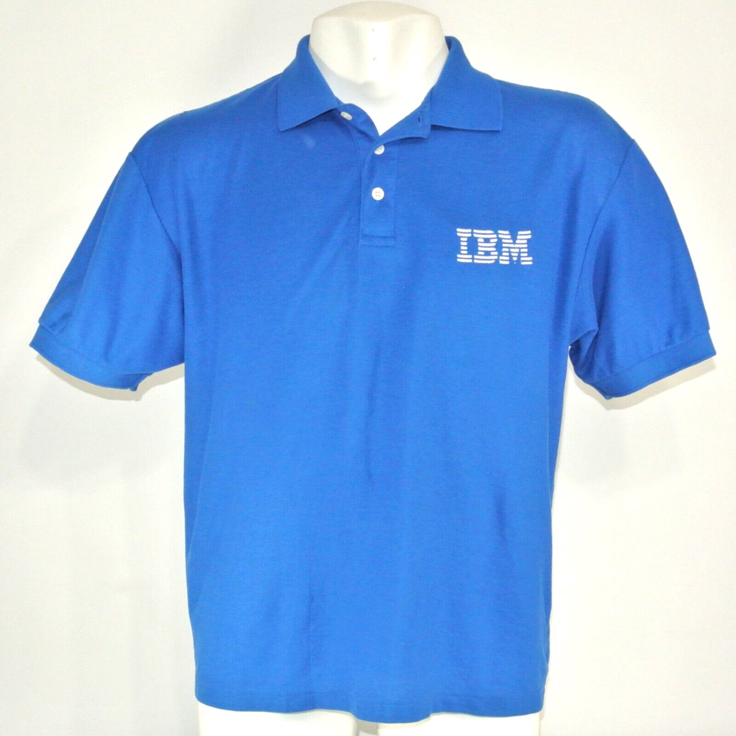 IBM Computers 1990s Tech Employee Polo Style Uniform Shirt Blue Size L ...