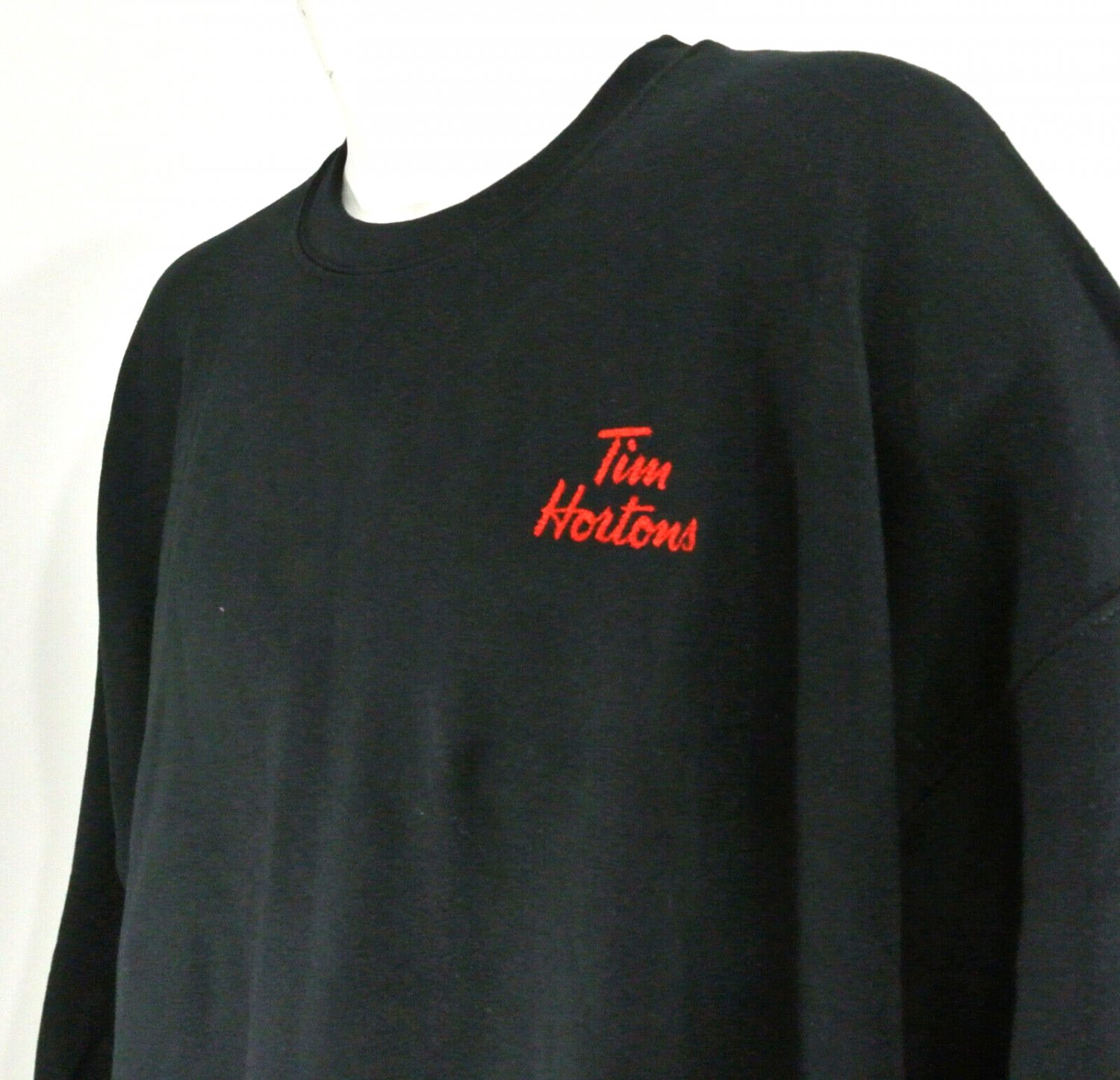 TIM HORTONS Donuts Logo Employee Uniform Sweatshirt Black Size XL NWT
