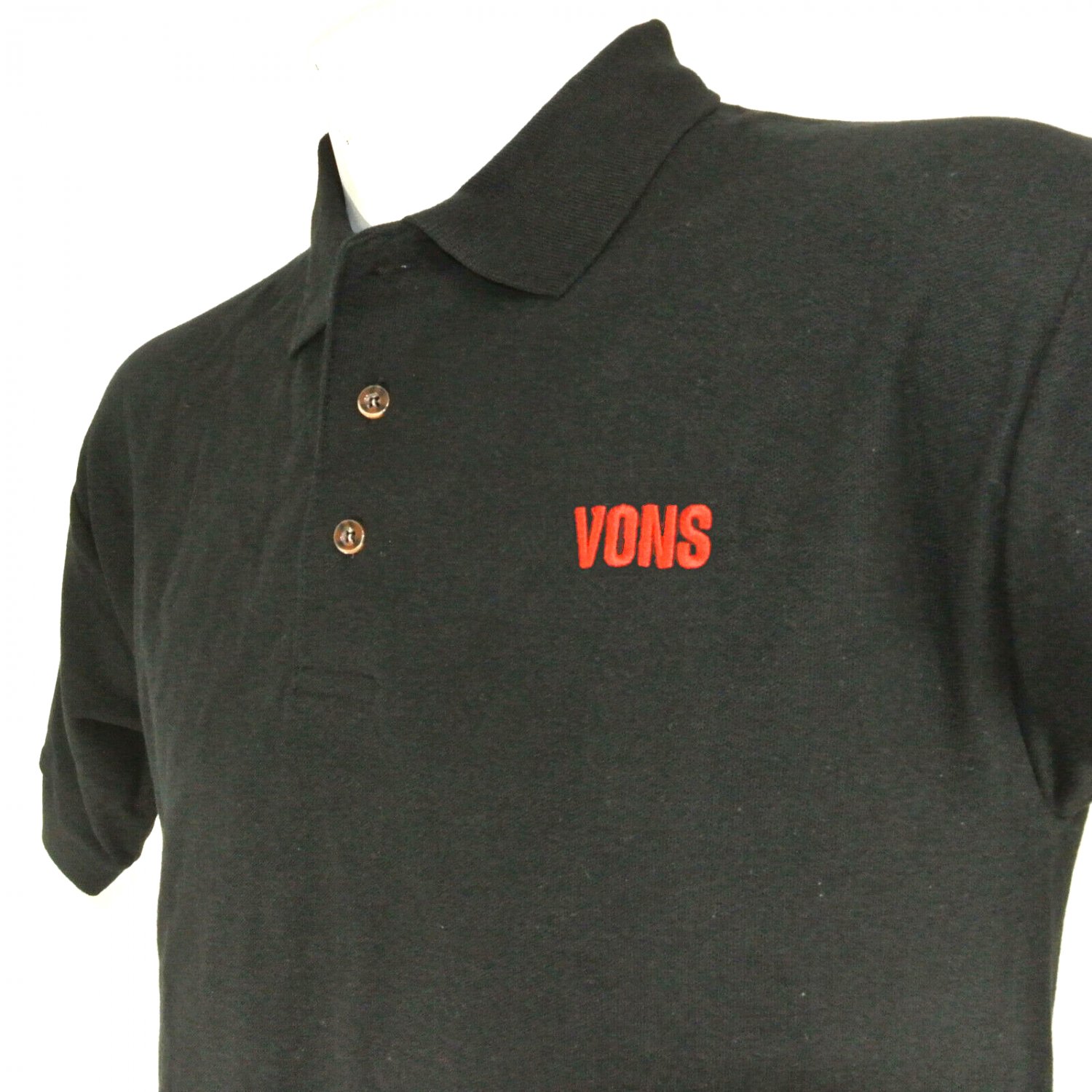 VONS Grocery Store Employee Uniform Polo Shirt Black Size L Large NEW