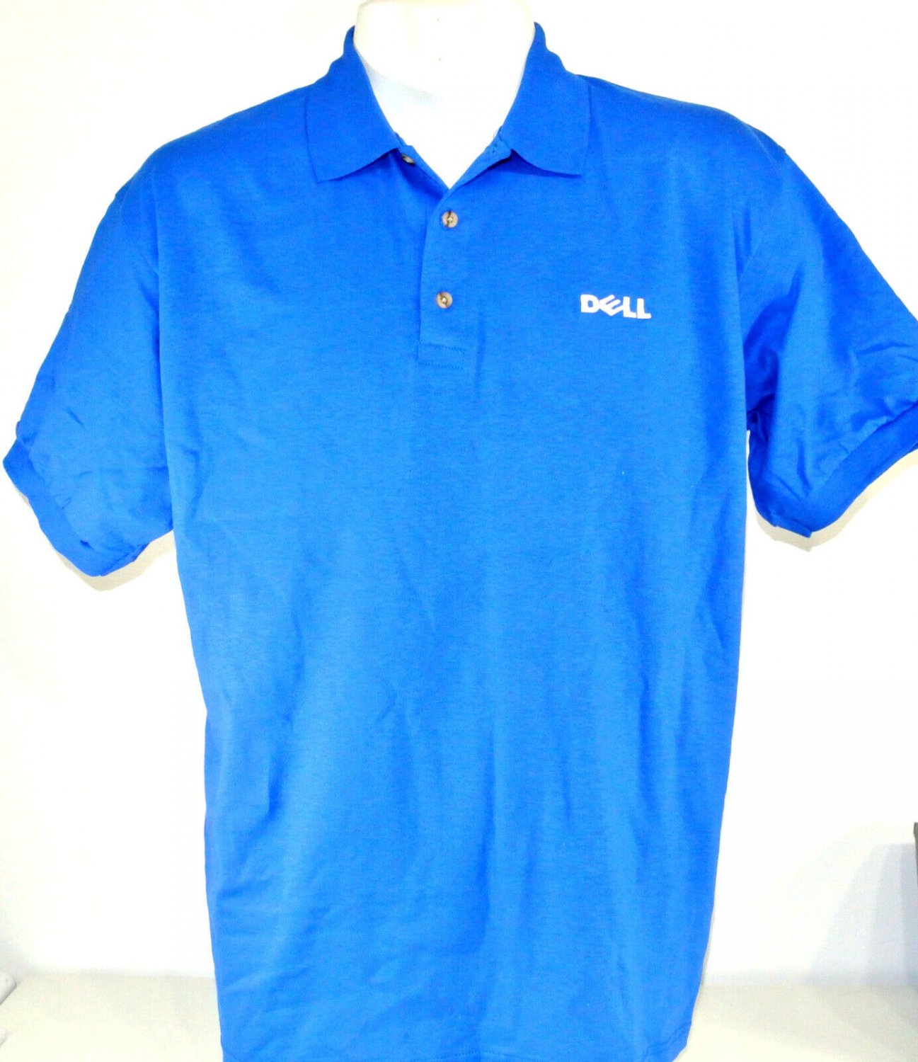 DELL Computers Tech Employee Uniform Polo Shirt Blue Size M Medium NEW