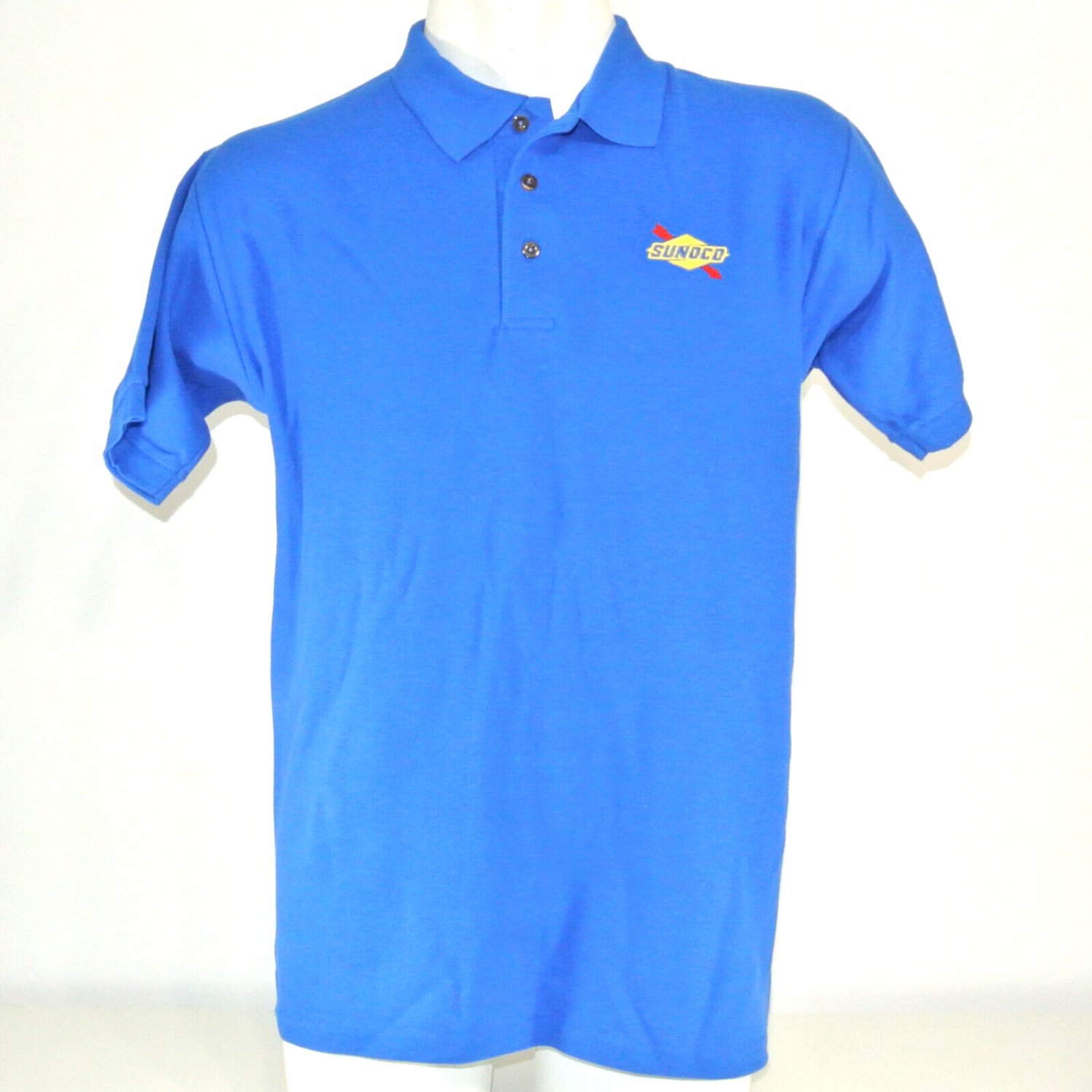 SUNOCO Gas Station Oil Employee Uniform Polo Shirt Blue Size M Medium NEW