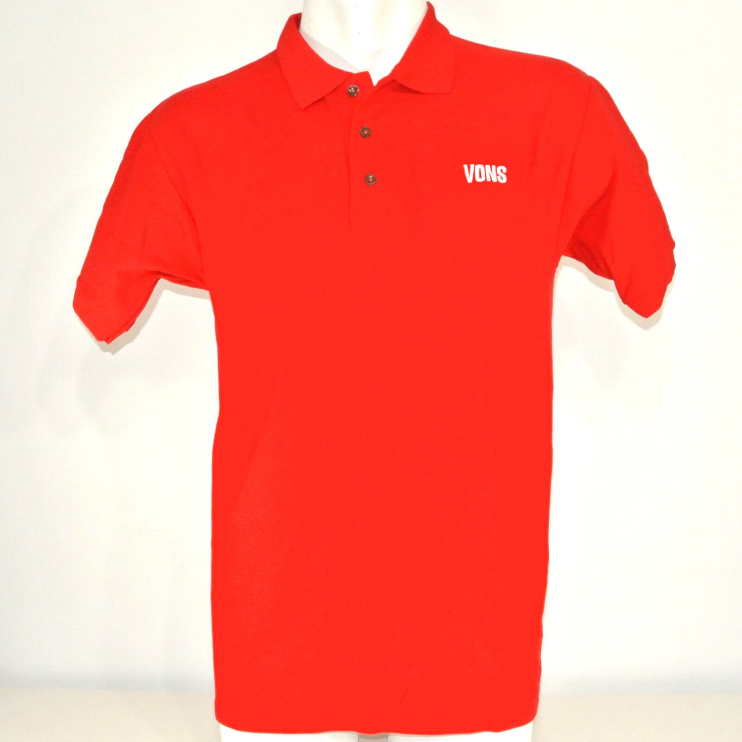 VONS Grocery Store Employee Uniform Polo Shirt Red Size M Medium NEW