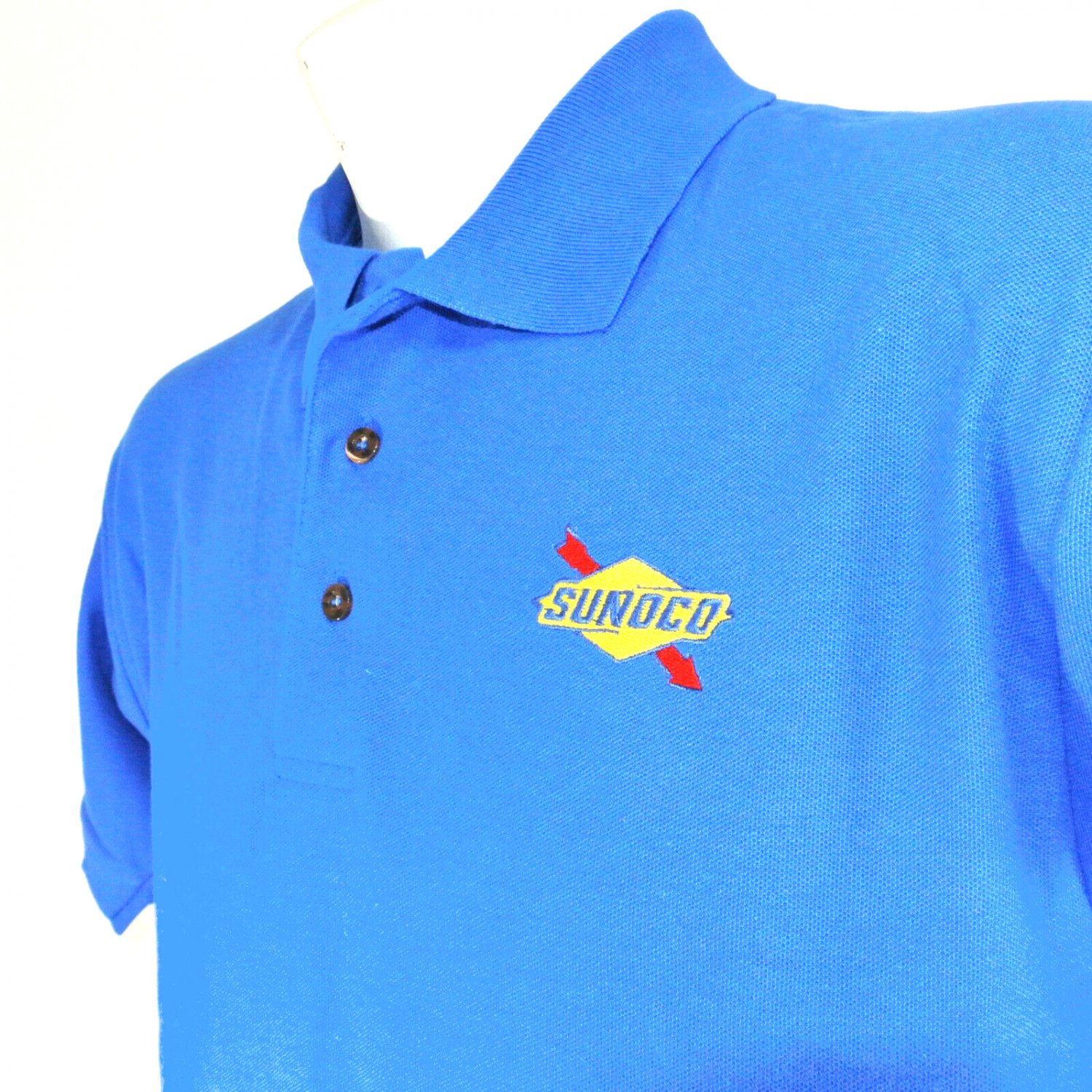 SUNOCO Gas Station Oil Employee Uniform Polo Shirt Blue Size XL NEW