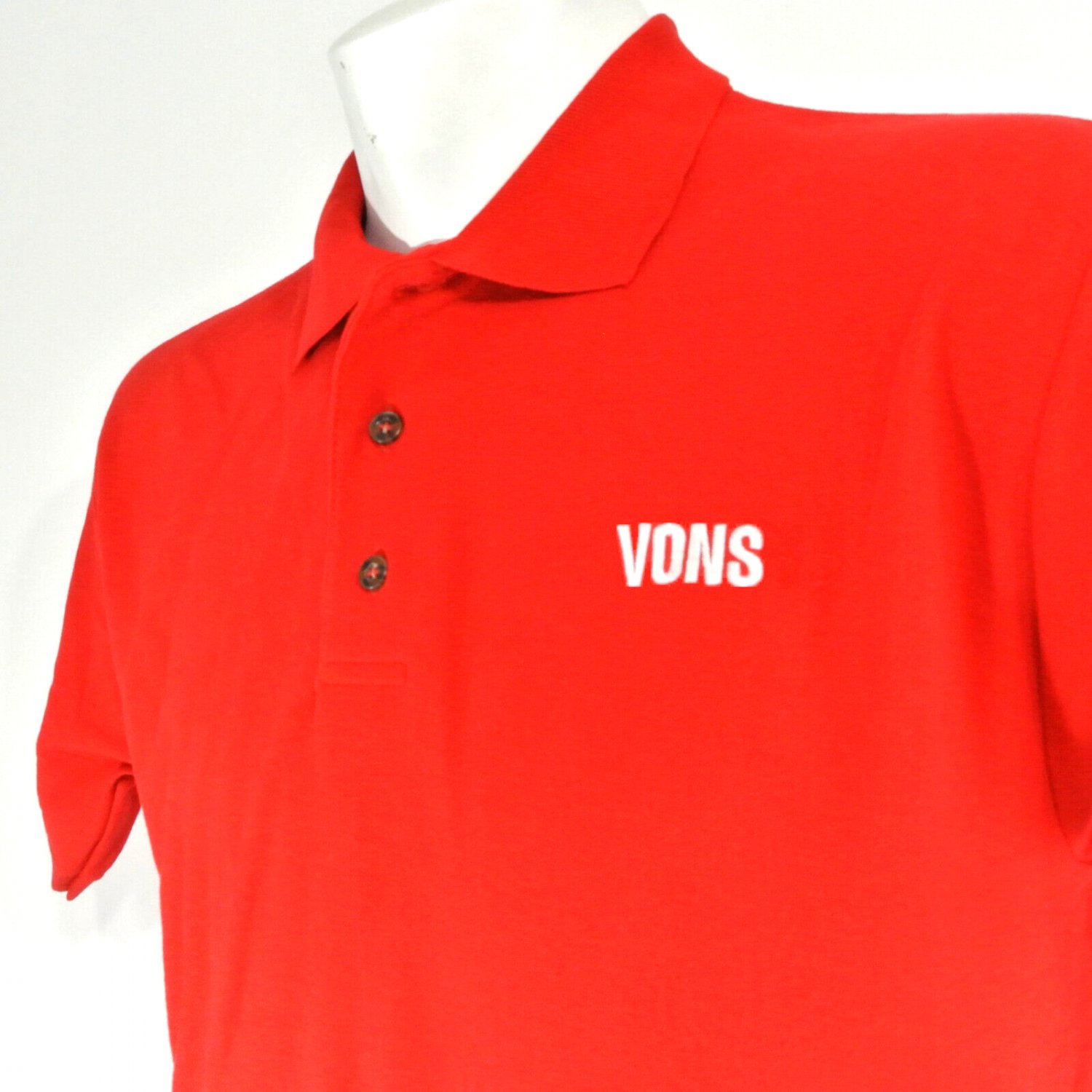 VONS Grocery Store Employee Uniform Polo Shirt Red Size XL NEW