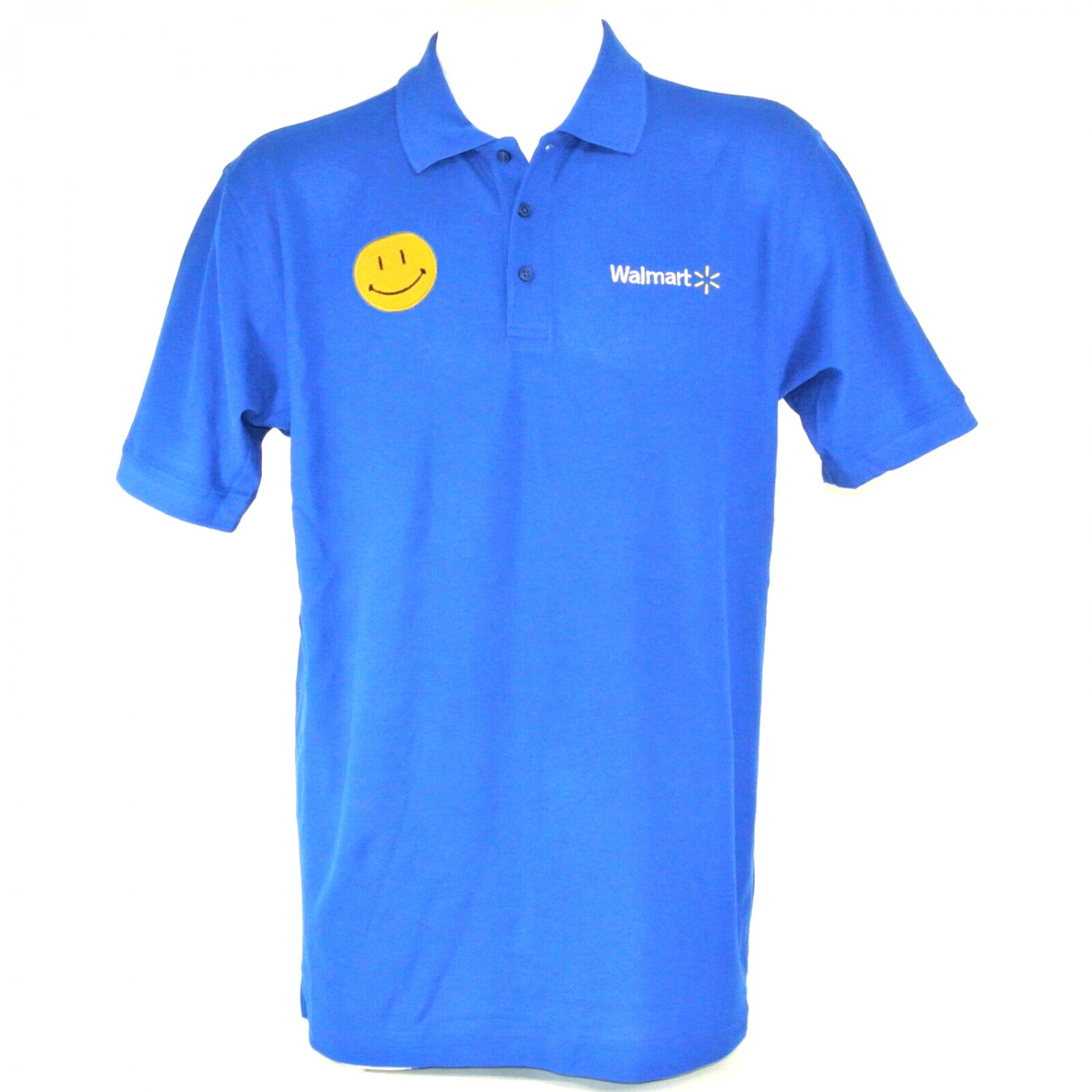 WALMART Rollback Smiley Manager Uniform Polo Shirt Blue Size M Medium NEW