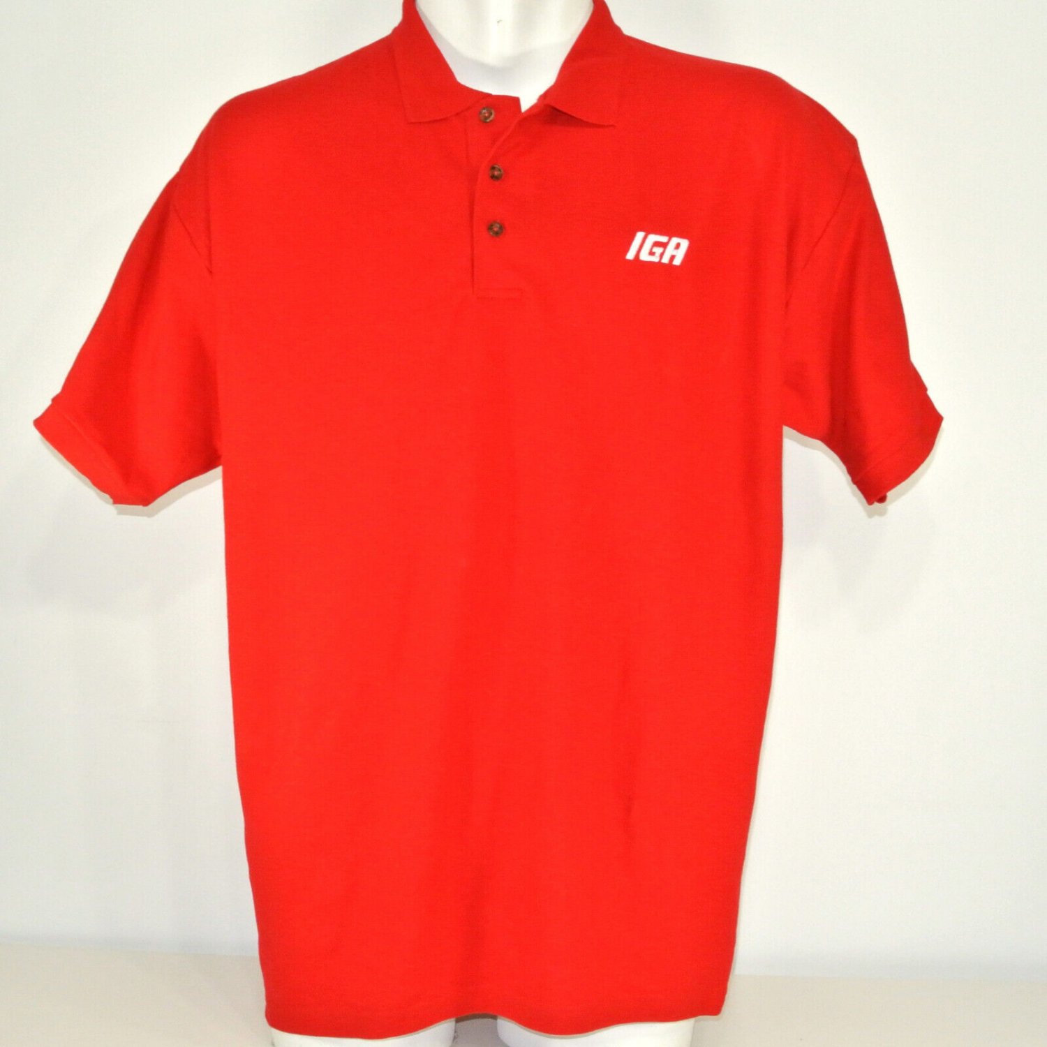 IGA Grocery Store Employee Uniform Polo Shirt Red Size L Large NEW