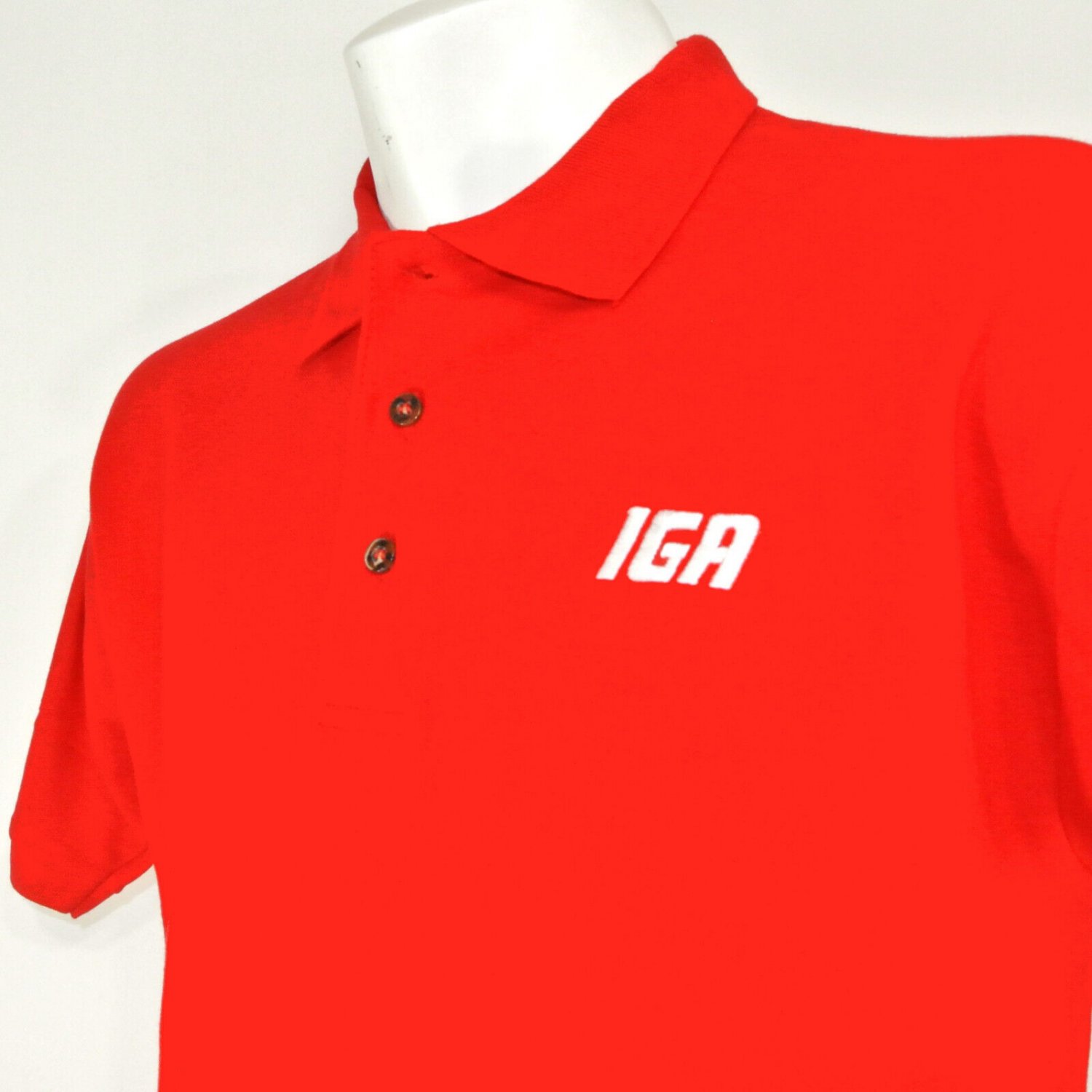 IGA Grocery Store Employee Uniform Polo Shirt Red Size L Large NEW
