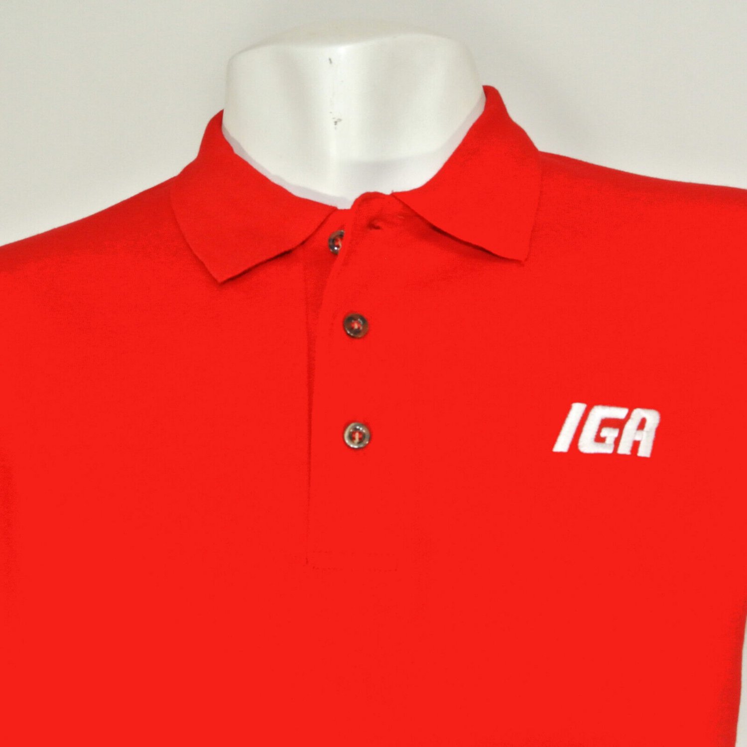 IGA Grocery Store Employee Uniform Polo Shirt Red Size L Large NEW