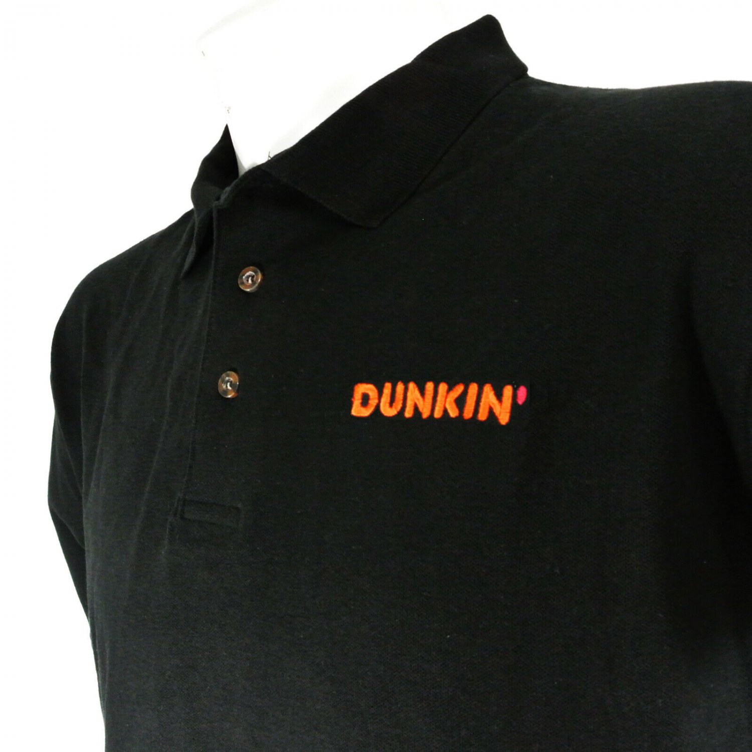 DUNKIN' DONUTS Coffee Employee Uniform Polo Shirt Black Size XL NEW