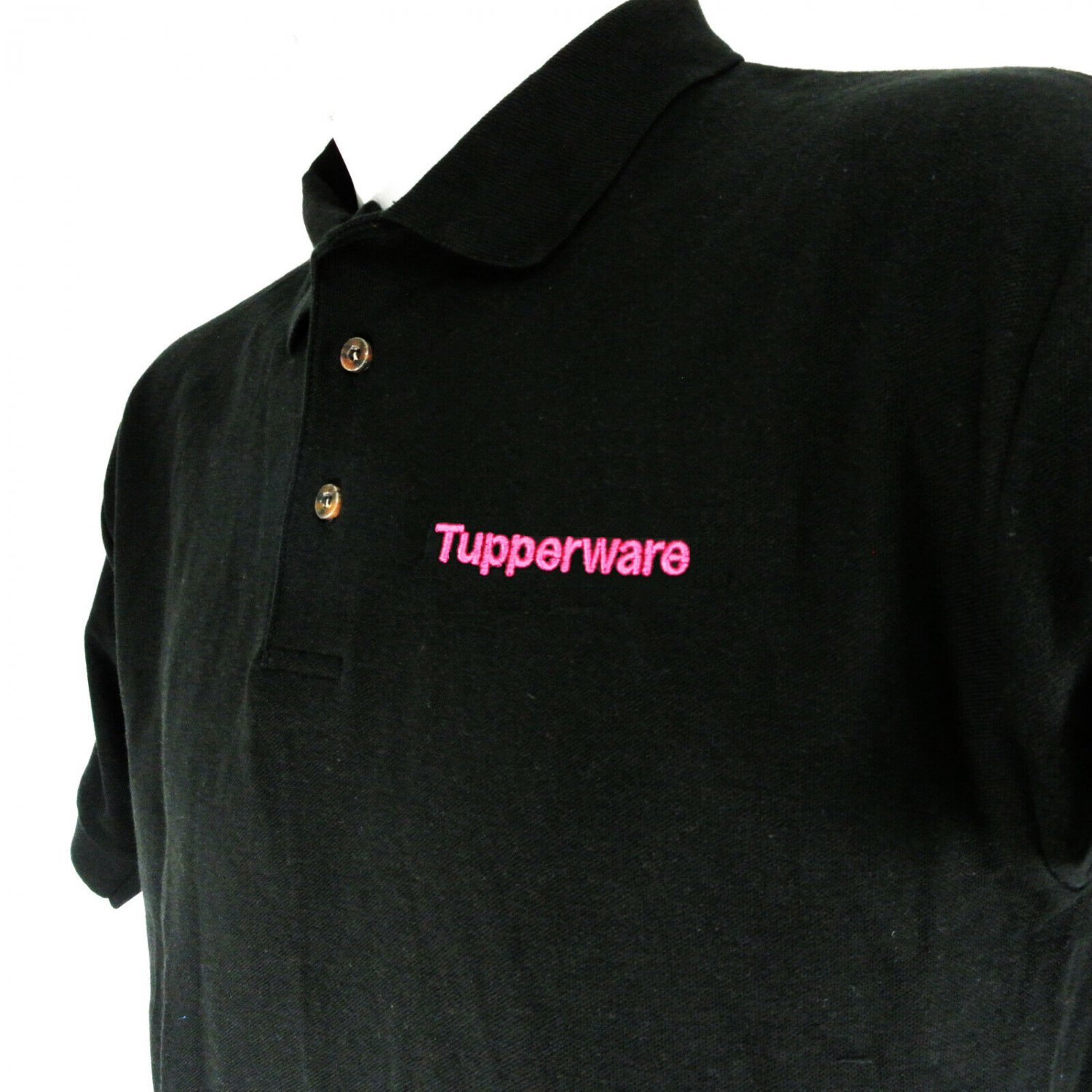 TUPPERWARE Sales Rep Employee Uniform Polo Shirt Black Size XL NEW