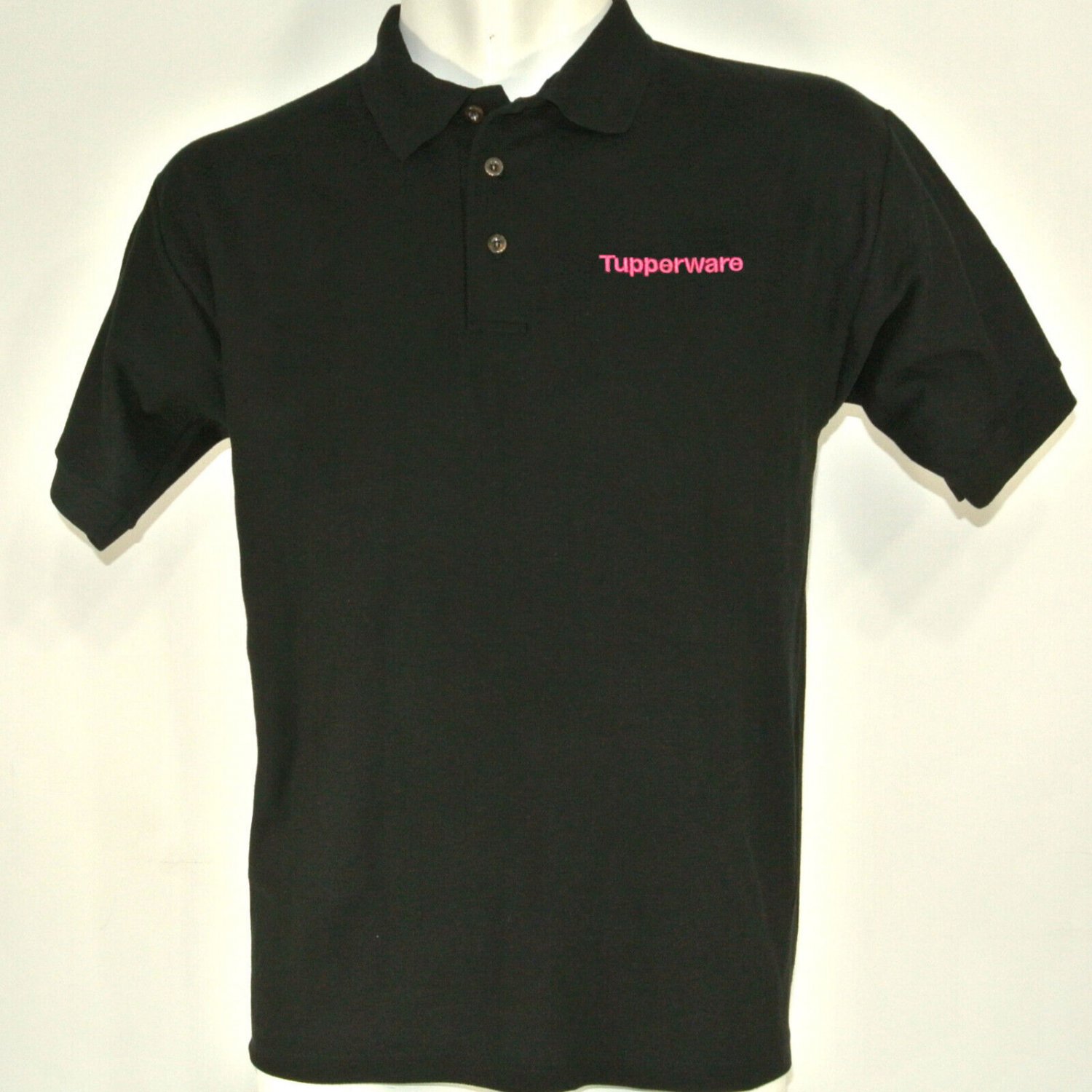 TUPPERWARE Sales Rep Employee Uniform Polo Shirt Black Size L Large NEW