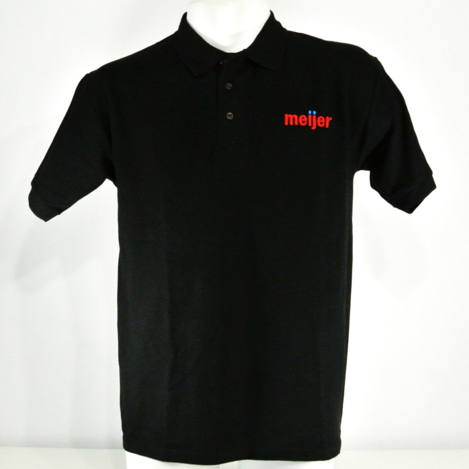 MEIJER Supercenter Store Employee Uniform Polo Shirt Black Size L Large NEW