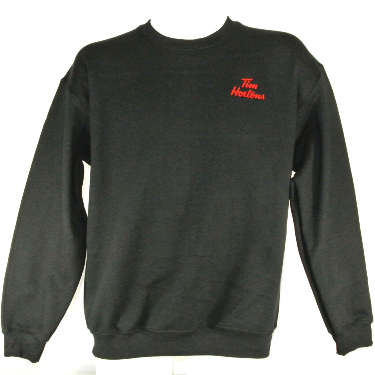 TIM HORTONS Donuts Logo Employee Uniform Sweatshirt Black Size M Medium NEW