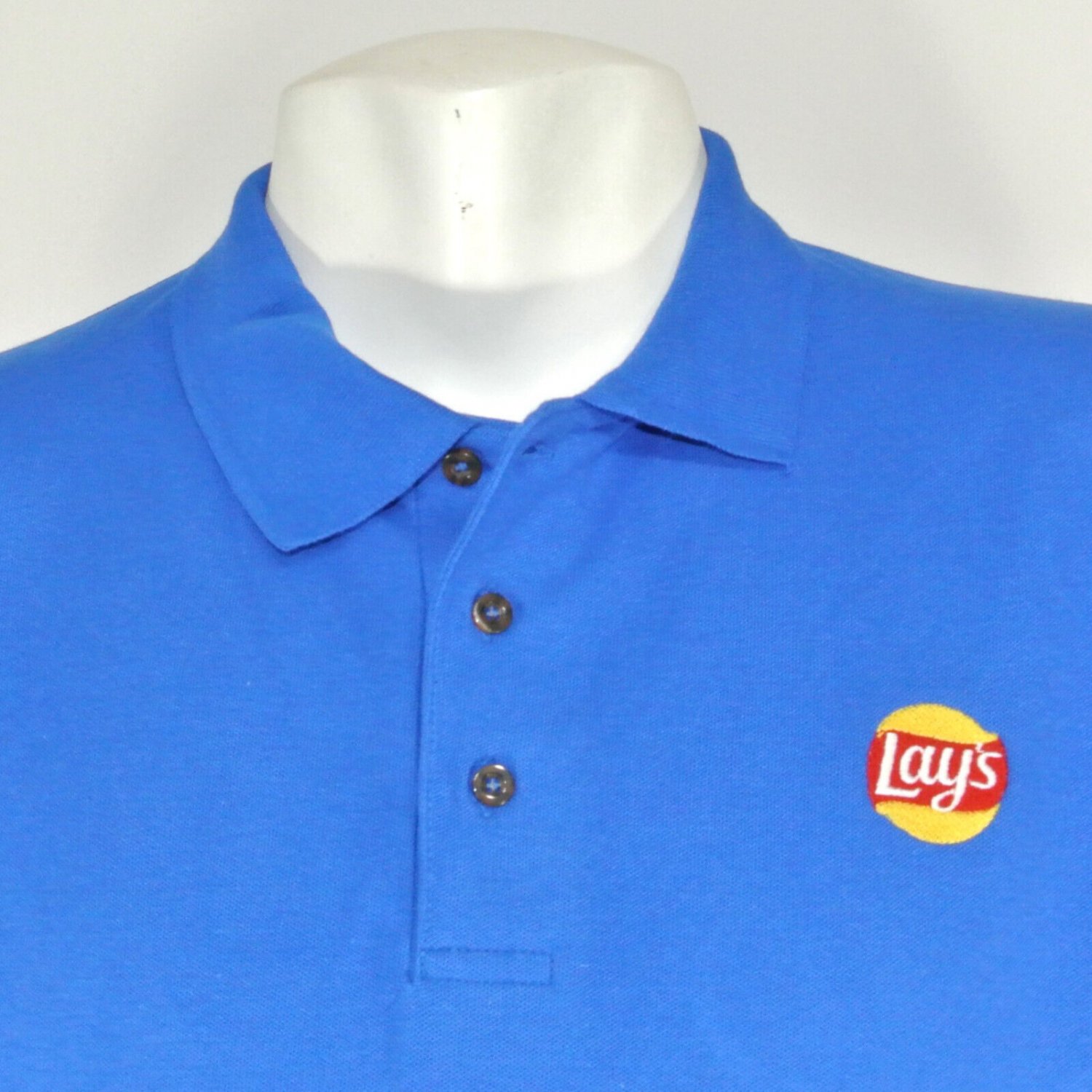 LAY'S Frito Lay Potato Chips Employee Uniform Polo Shirt Blue Size XL NEW