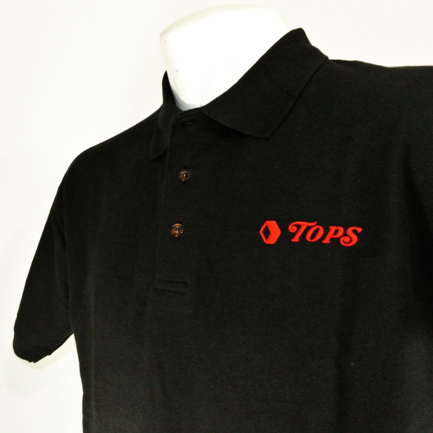TOPS Markets Grocery Store Employee Uniform Polo Shirt Black Size L ...