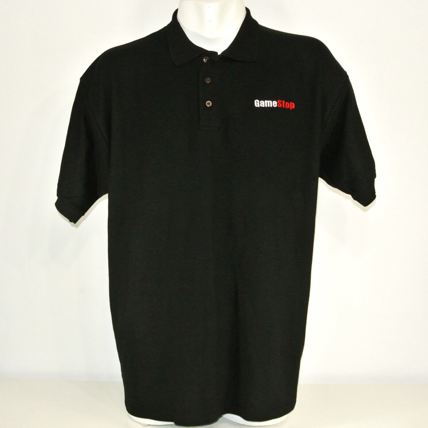 GAMESTOP Video Game Employee Uniform Polo Shirt Black Size M Medium NEW