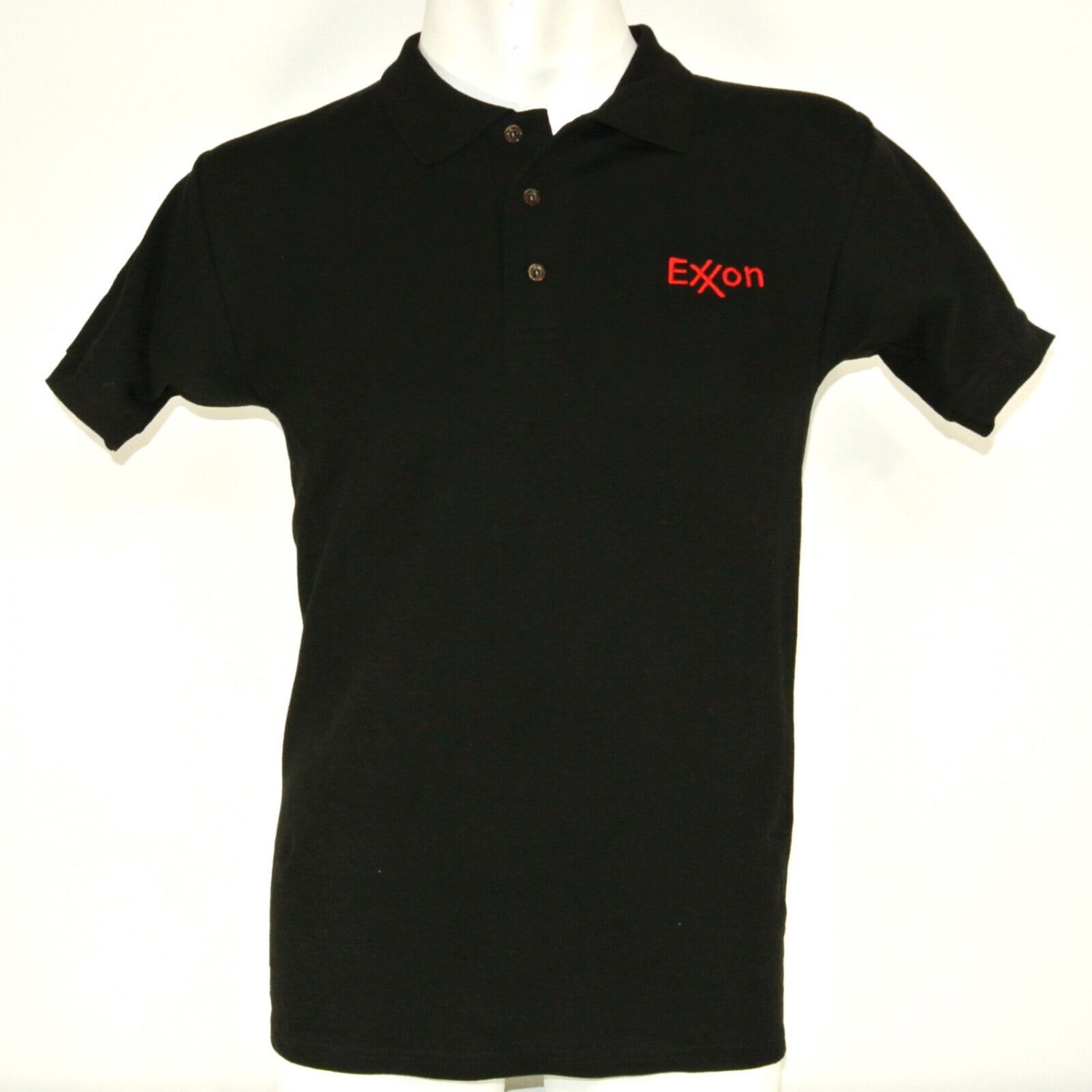 EXXON Gas Station Oil Employee Uniform Polo Shirt Black Size S Small NEW