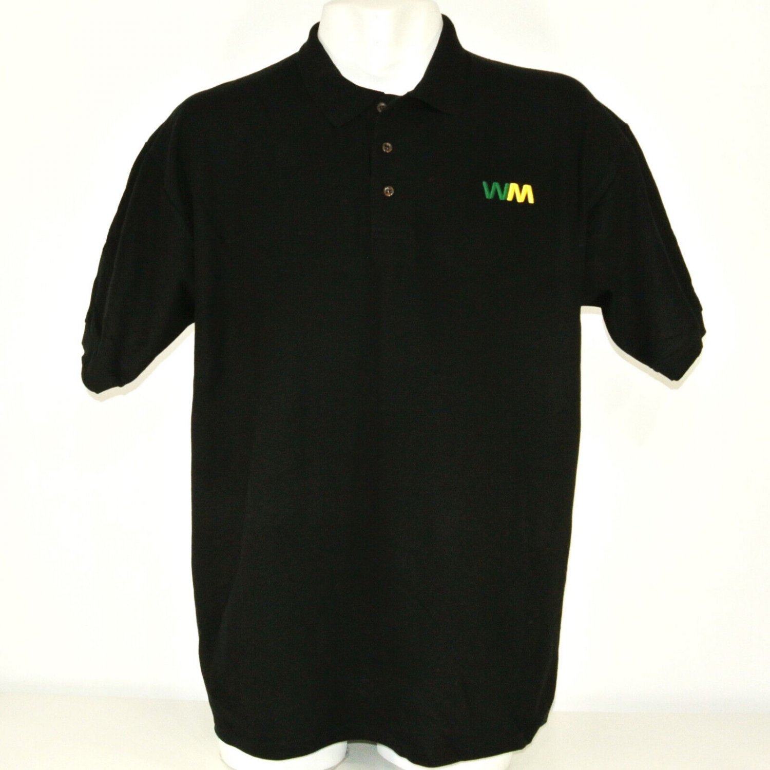 WASTE MANAGMENT Garbage Recycling Employee Uniform Black Polo Shirt Size XL