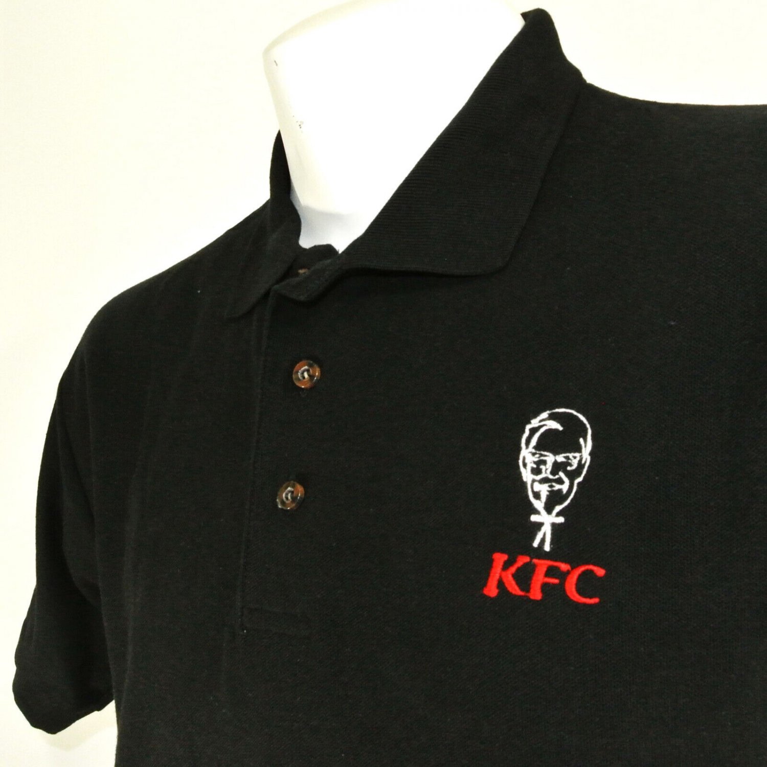 KFC Kentucky Fried Chicken Employee Uniform Polo Shirt Black Size S ...