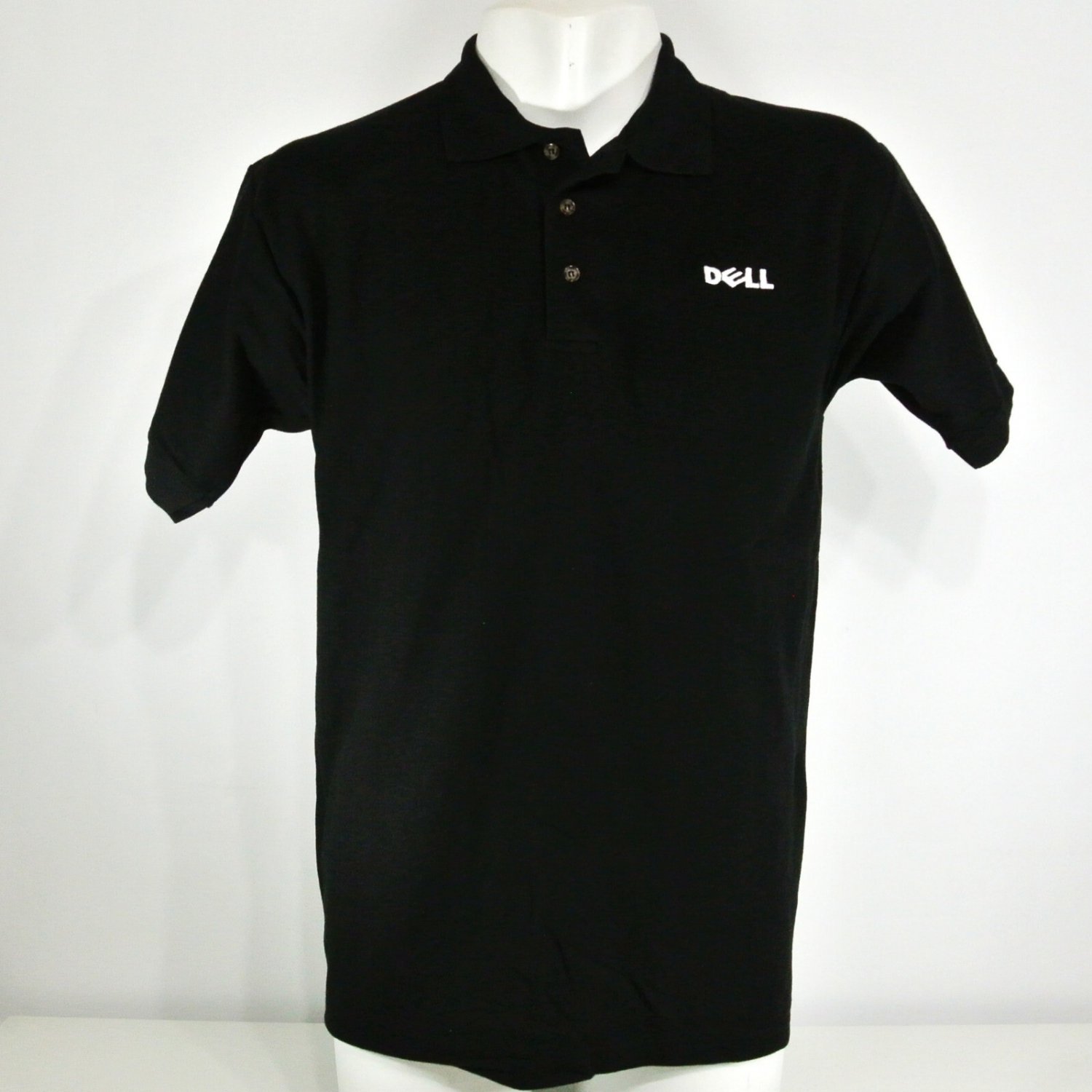 DELL Computer Vintage Tech Employee Uniform Polo Shirt Black Size XL NEW