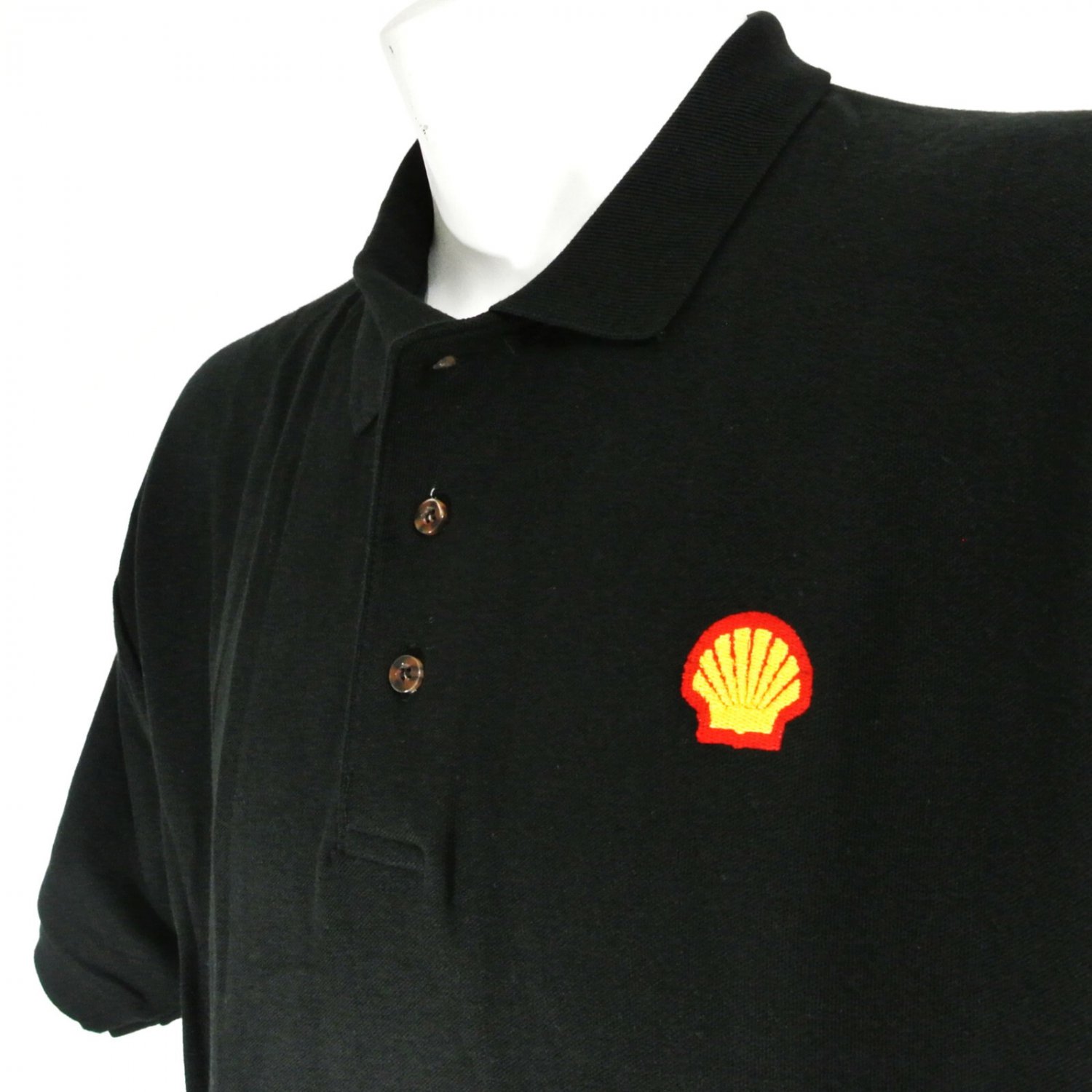 SHELL Gas Station Oil Employee Uniform Polo Shirt Black Size XL (Lot of 3)