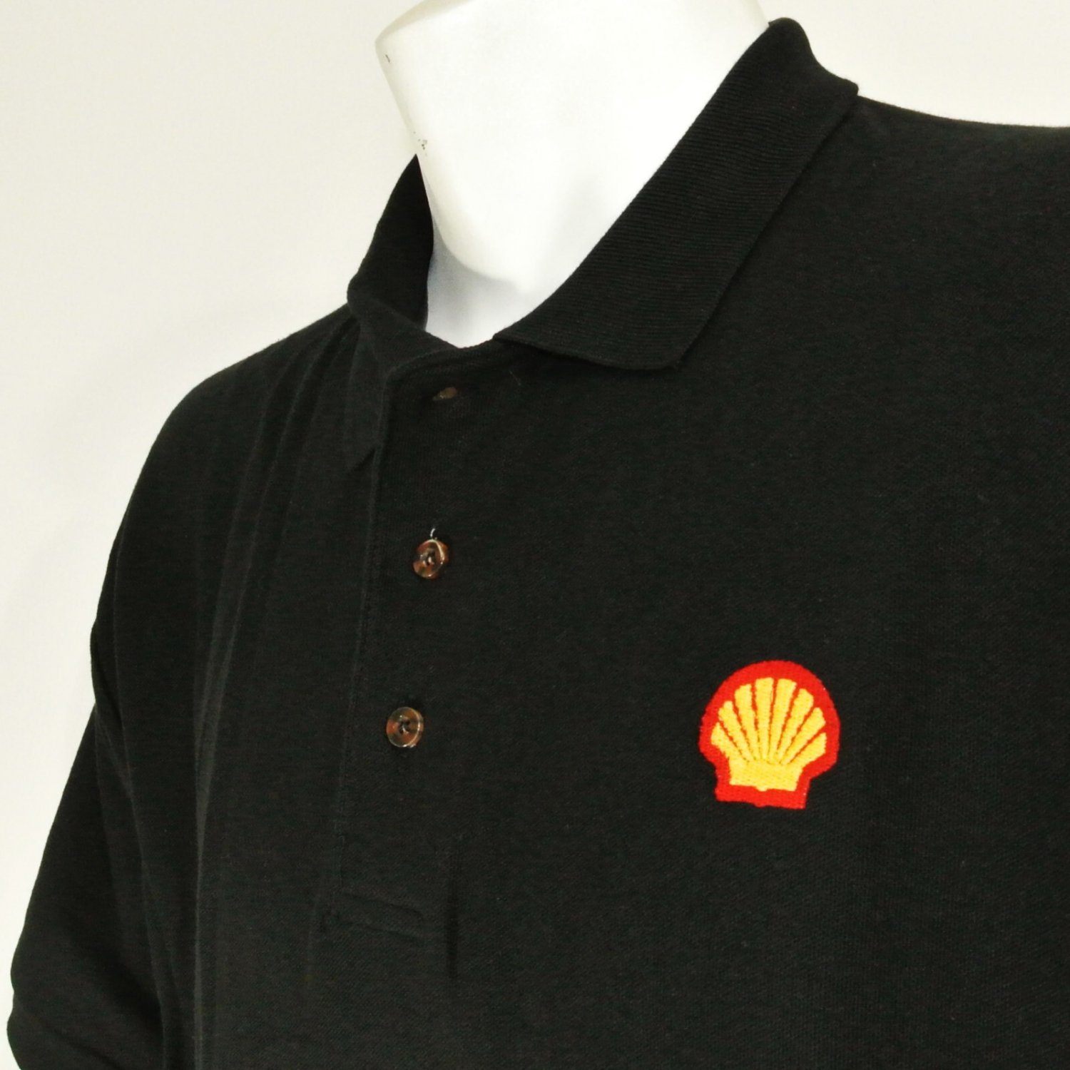 SHELL Gas Station Oil Employee Uniform Polo Shirt Black Size XL (Lot of 3)
