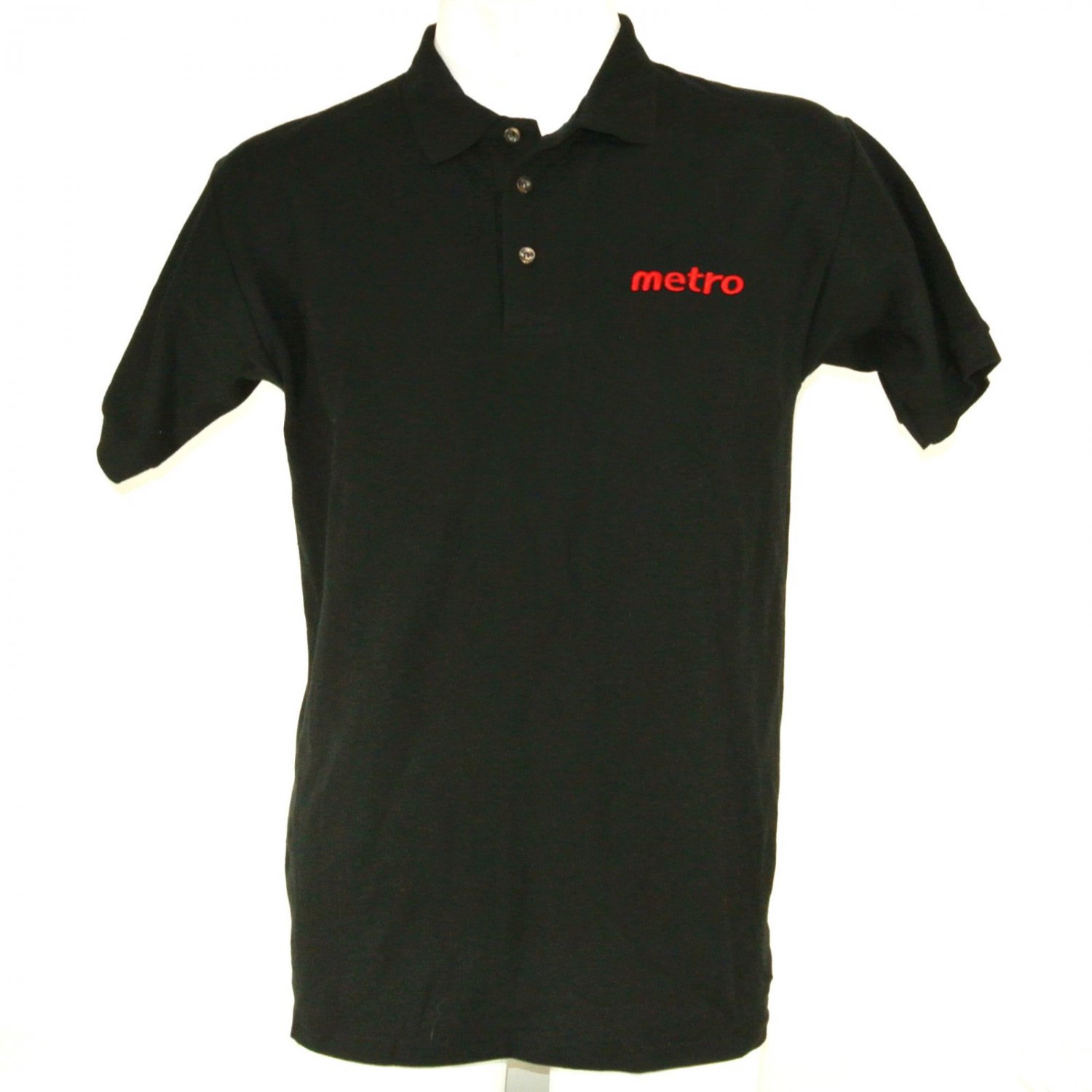METRO Grocery Store Employee Uniform Polo Shirt Black Size M Medium NEW
